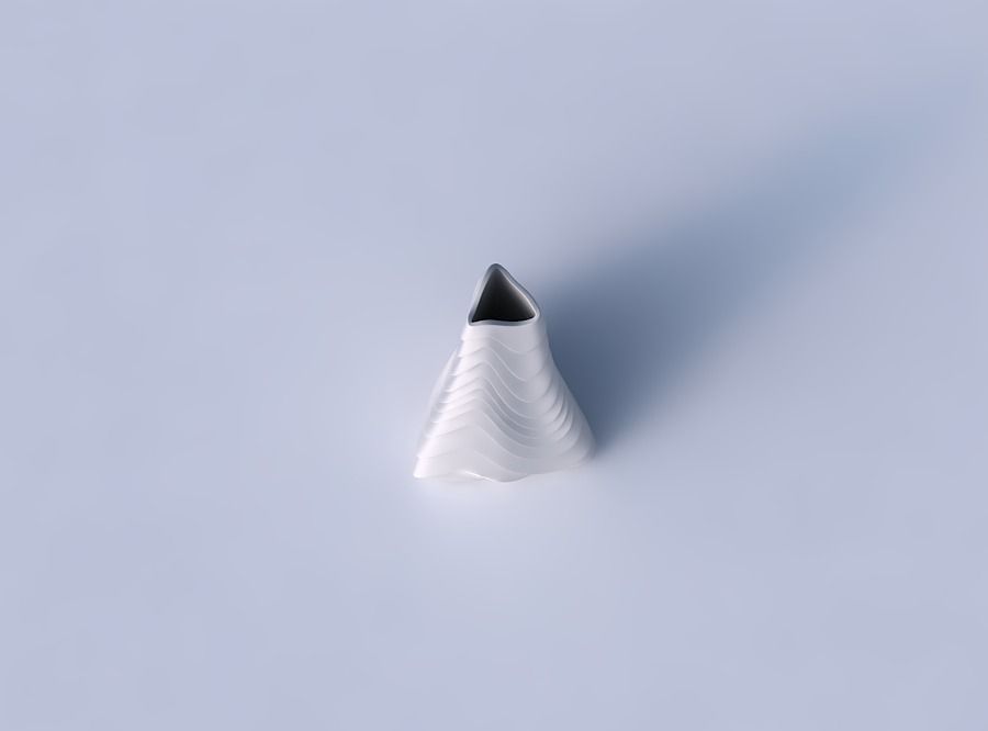 Vase grounded triangle with horizontal wavy inverted layers 3D model 3D ...
