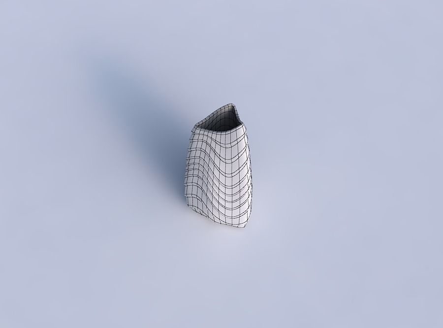 Vase curved tipping triangle 2 with horizontal wavy inverted ... 3D ...