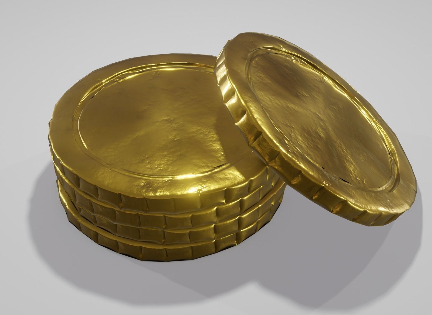 3D model Ancient - old gold coin 3d model - PBR Low-poly 3D model VR ...