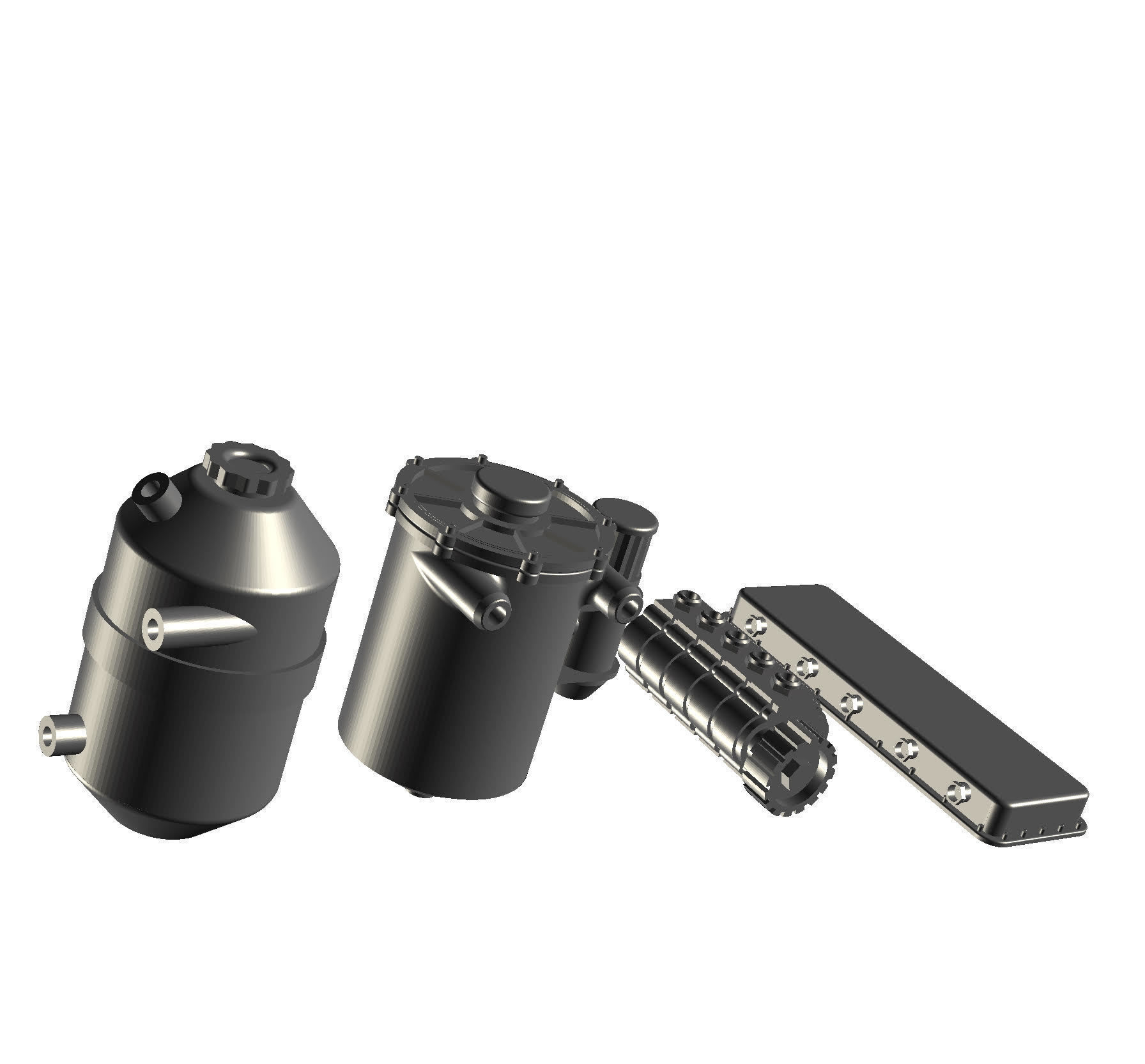 Dry Sump Combo Parts Drag Race Pump Tanks Sump V8 Racing 3D model 3D ...