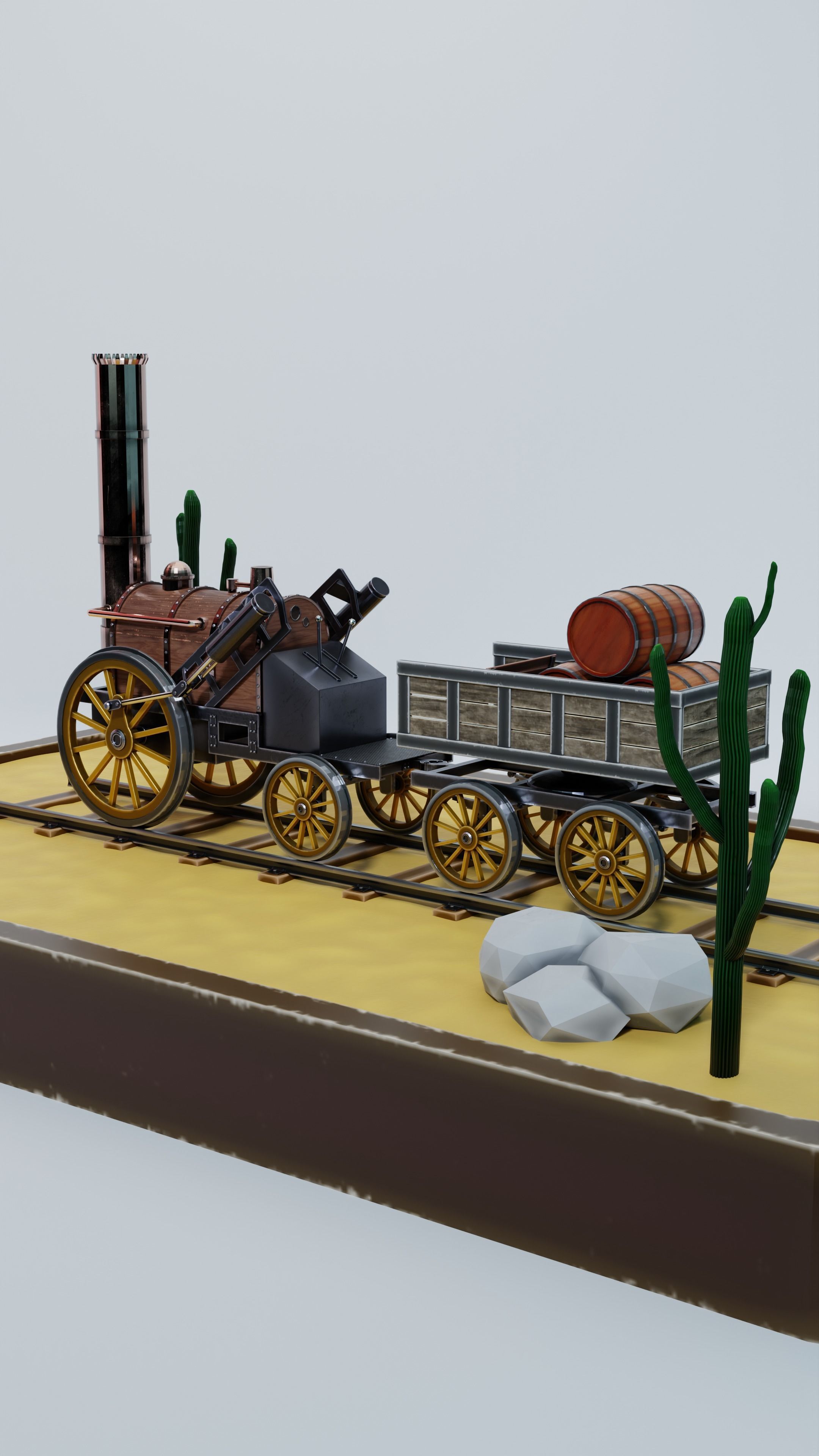 3D model locomotive Rocket VR / AR / low-poly | CGTrader