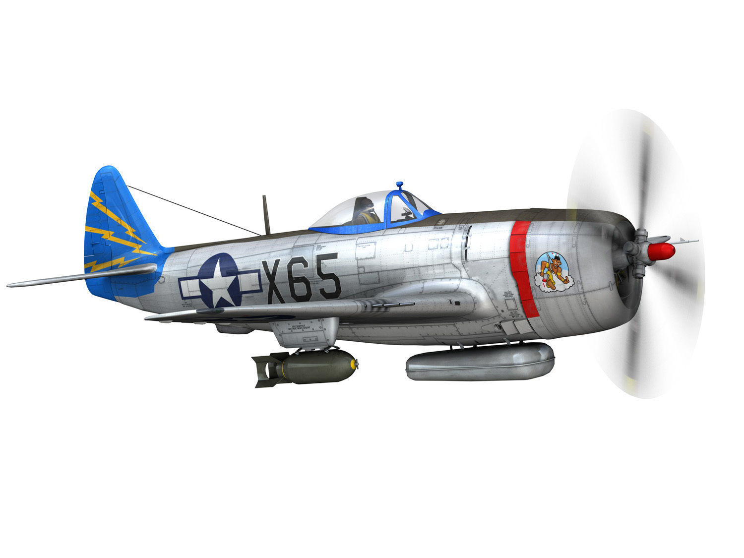Republic P-47M Thunderbolt - The Trojan Warhorse 3D model | CGTrader