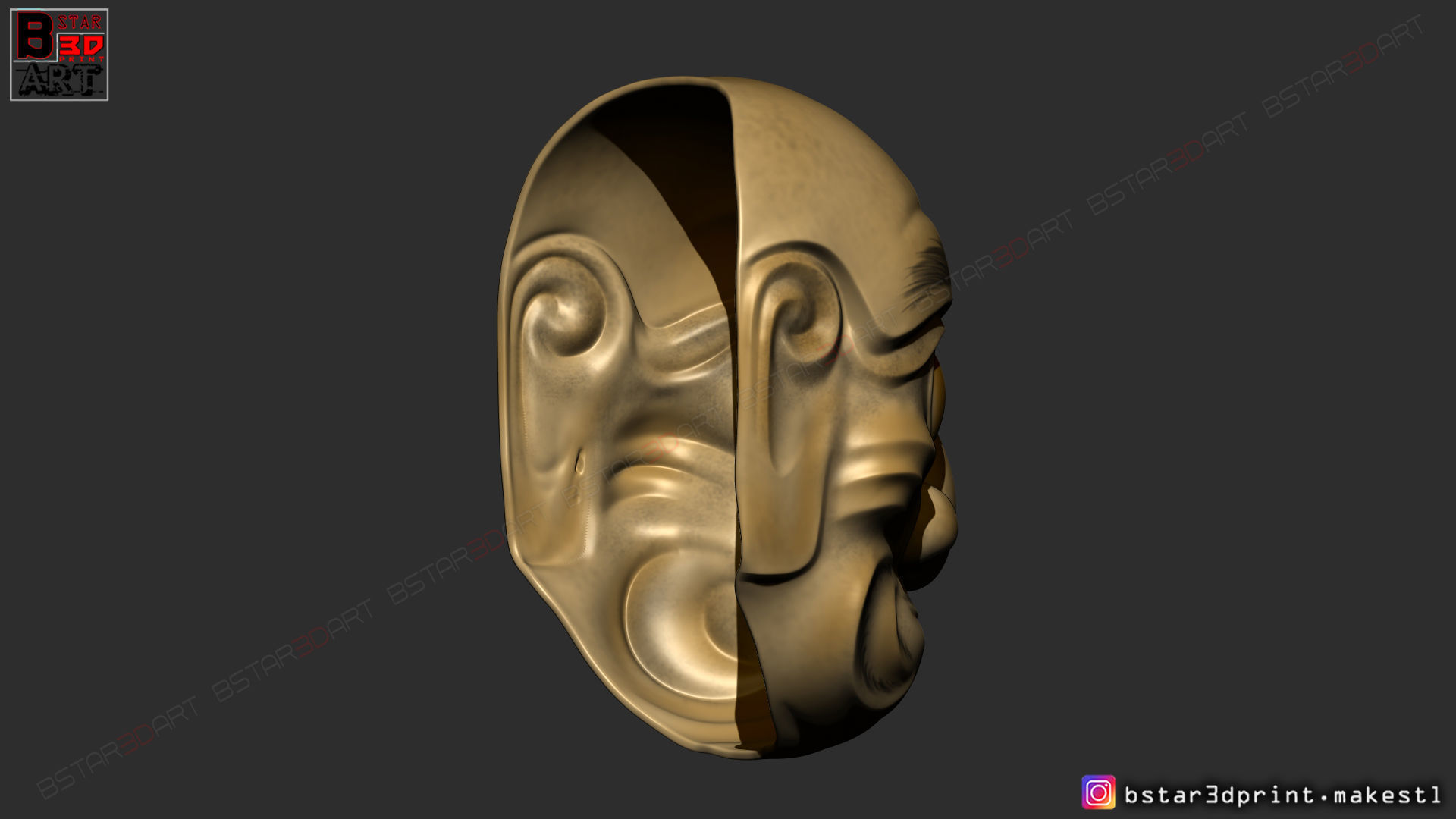 Kumasaka Mask - Noh Mask - Japanese Mask - Halloween Cosplay 3D model ...