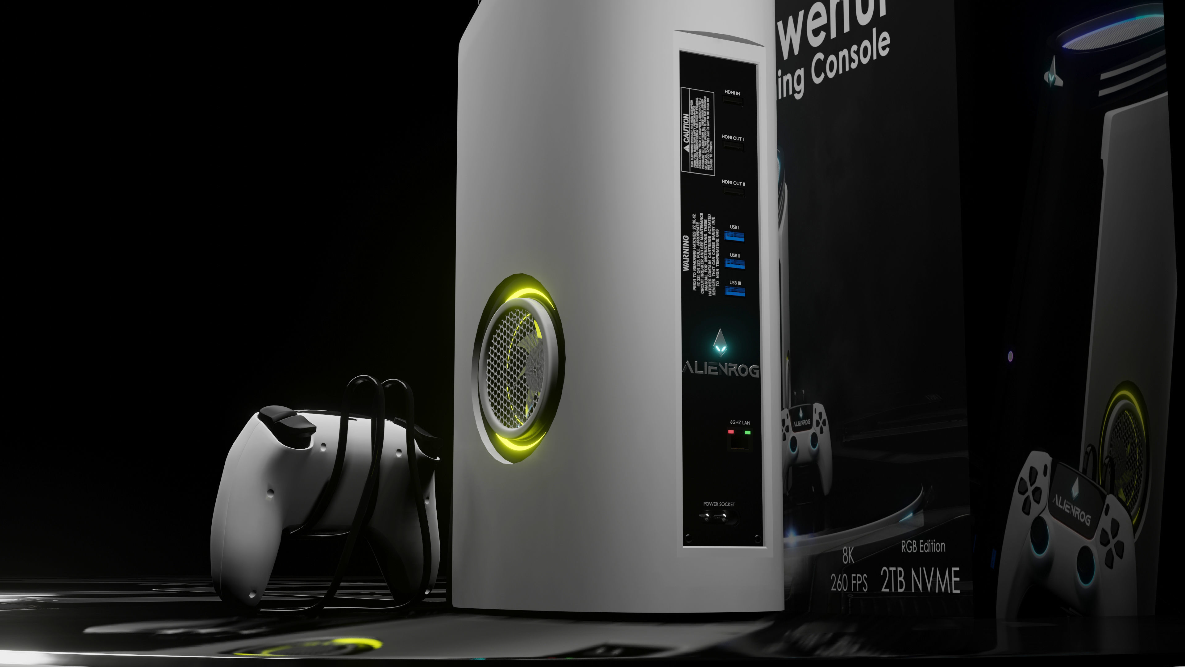 console 3D model gaming with controller 3D model | CGTrader