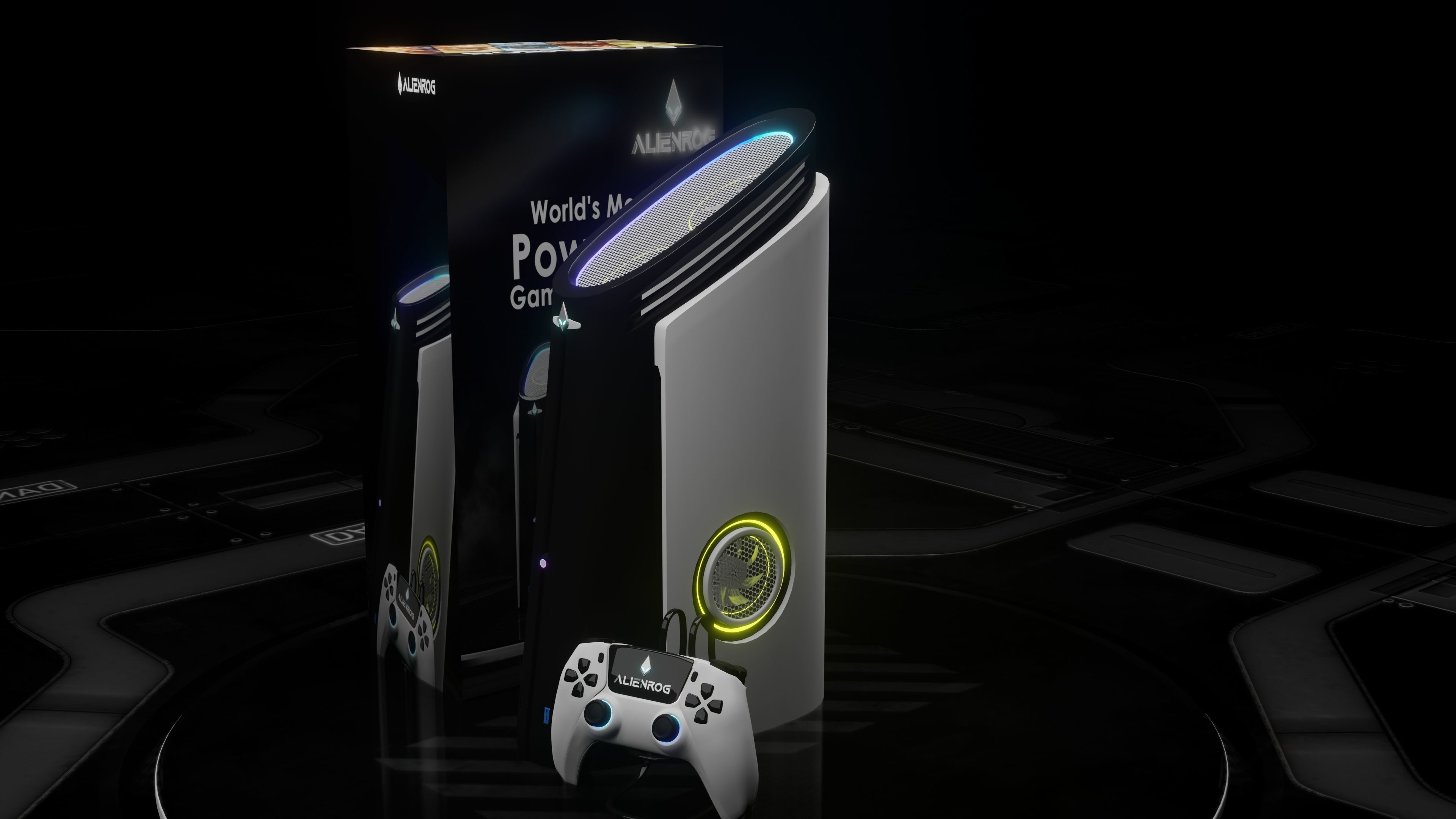 console 3D model gaming with controller 3D model | CGTrader