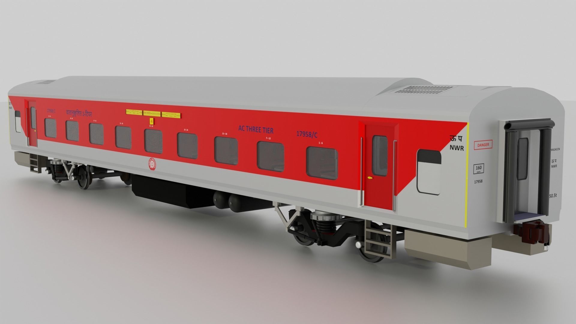 Indian Railway AC 3-Tier LHB Coach 3D model | CGTrader