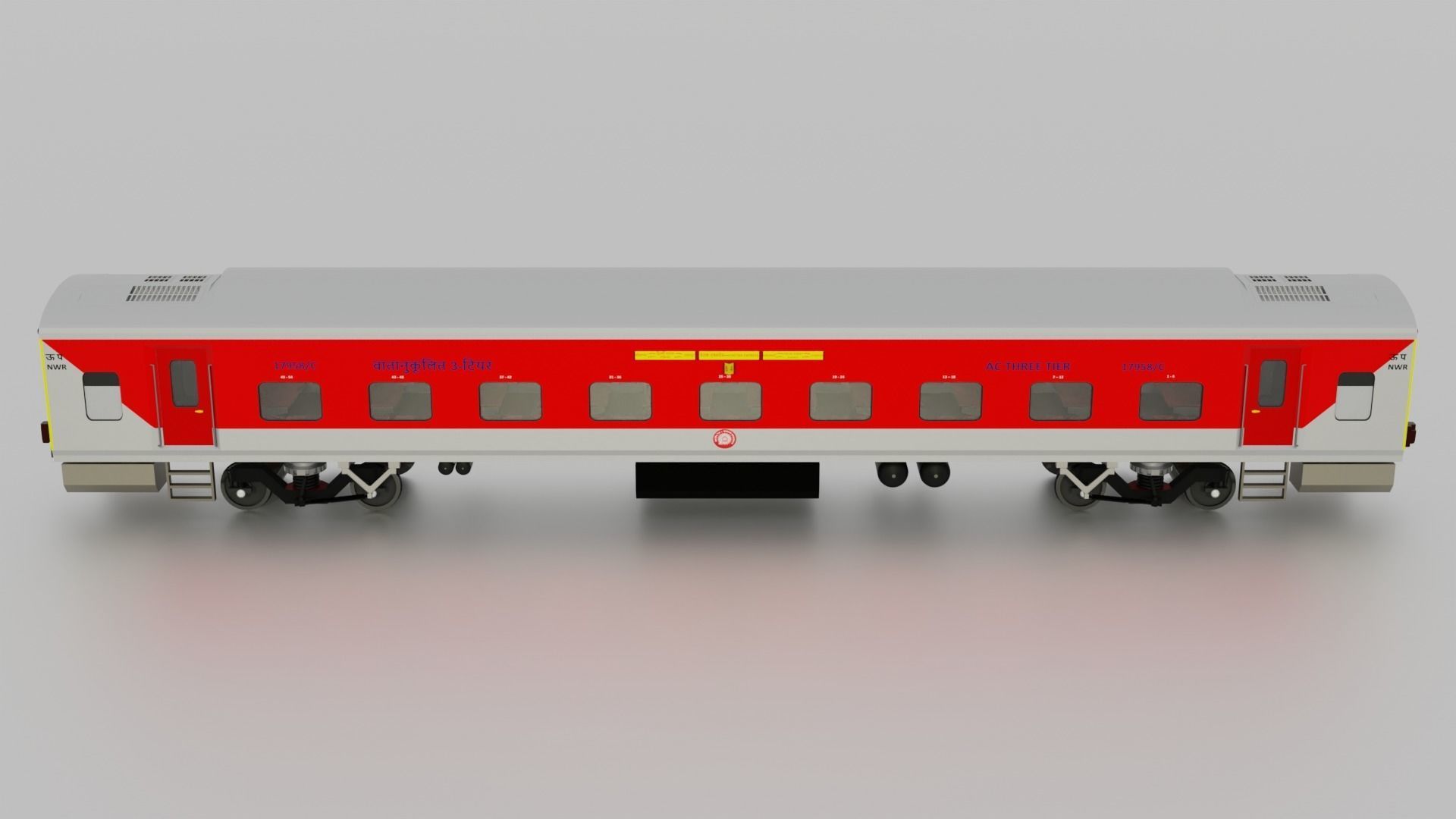 Indian Railway AC 3-Tier LHB Coach 3D model | CGTrader