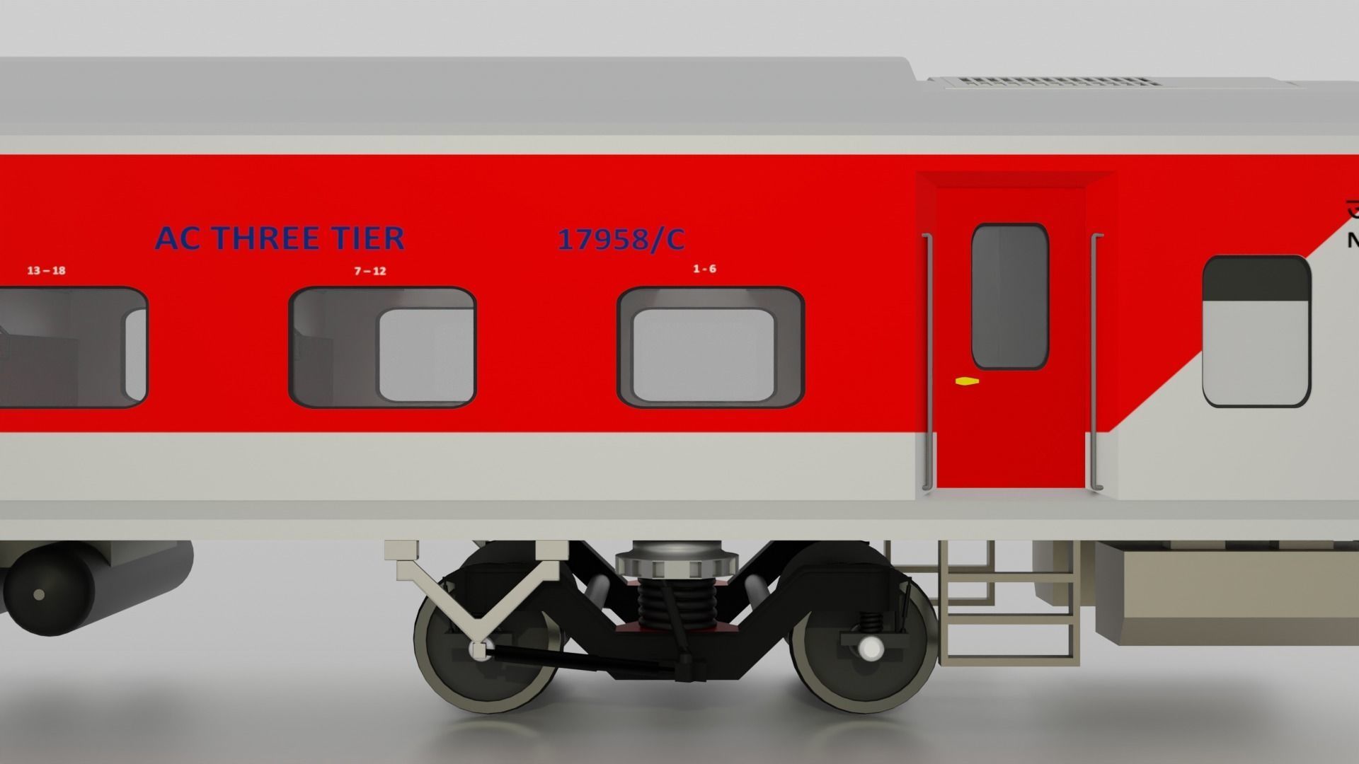 Indian Railway AC 3-Tier LHB Coach 3D model | CGTrader