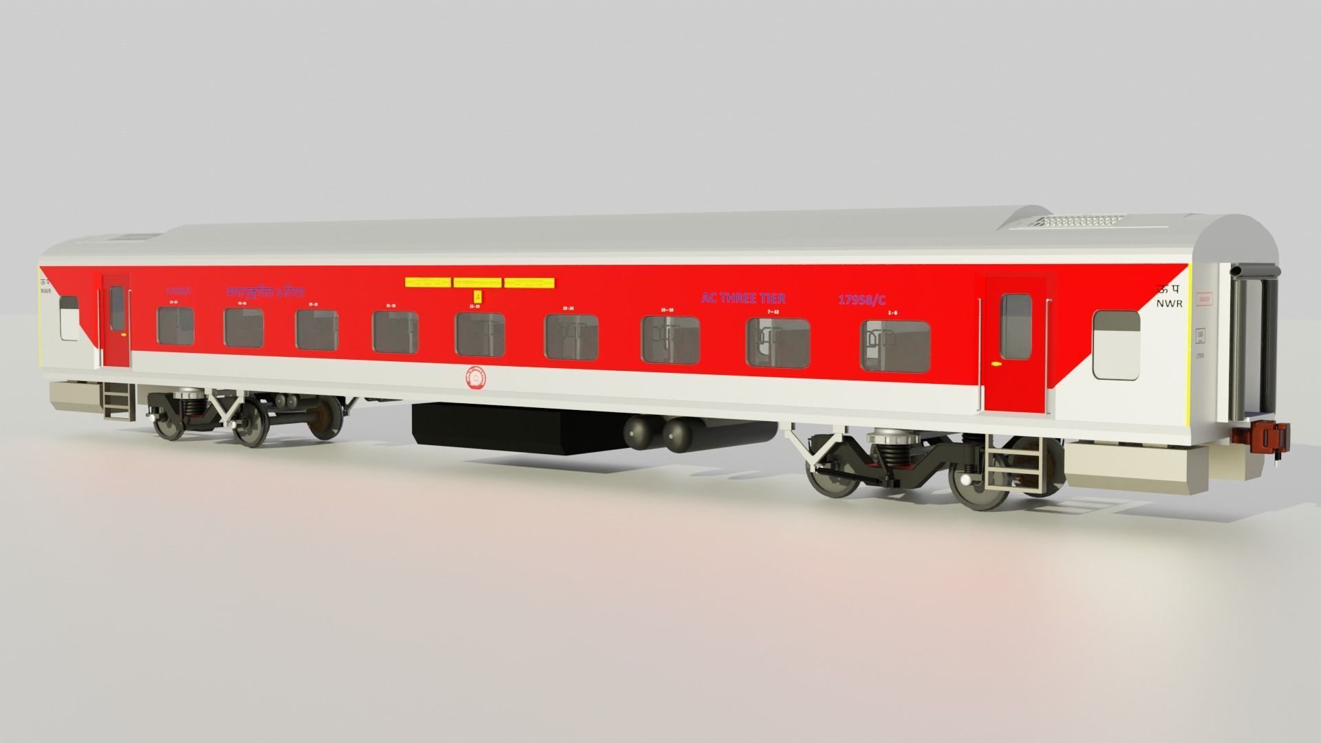 Indian Railway AC 3-Tier LHB Coach 3D model | CGTrader