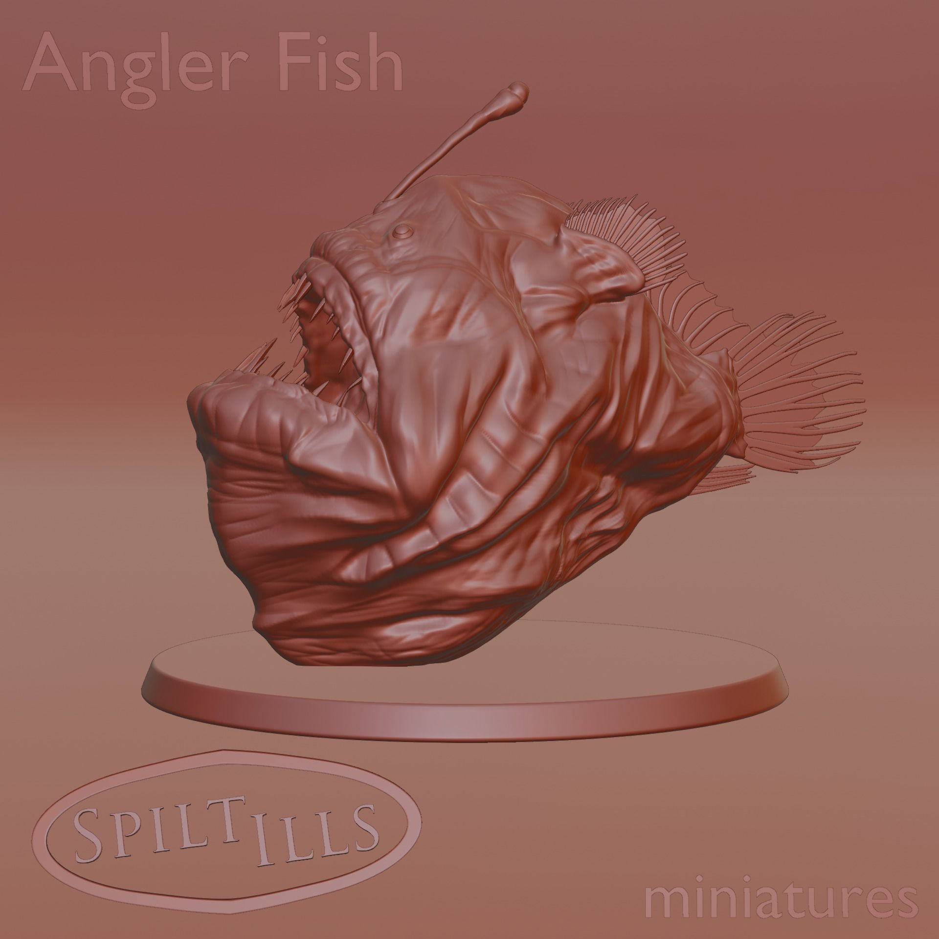Angler Fish - 3D Sculpted Miniature free 3D model 3D printable | CGTrader