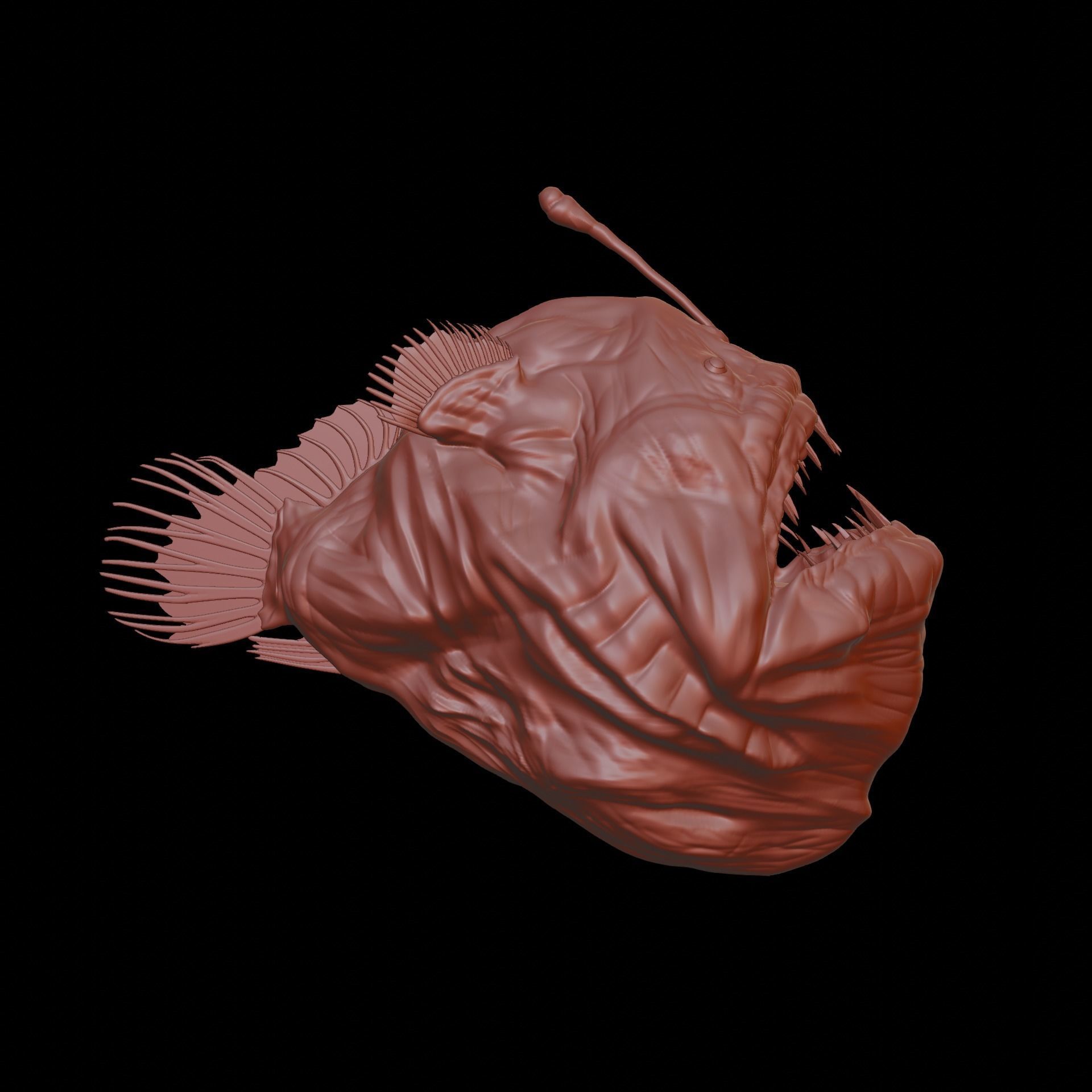 Angler Fish - 3D Sculpted Miniature free 3D model 3D printable | CGTrader