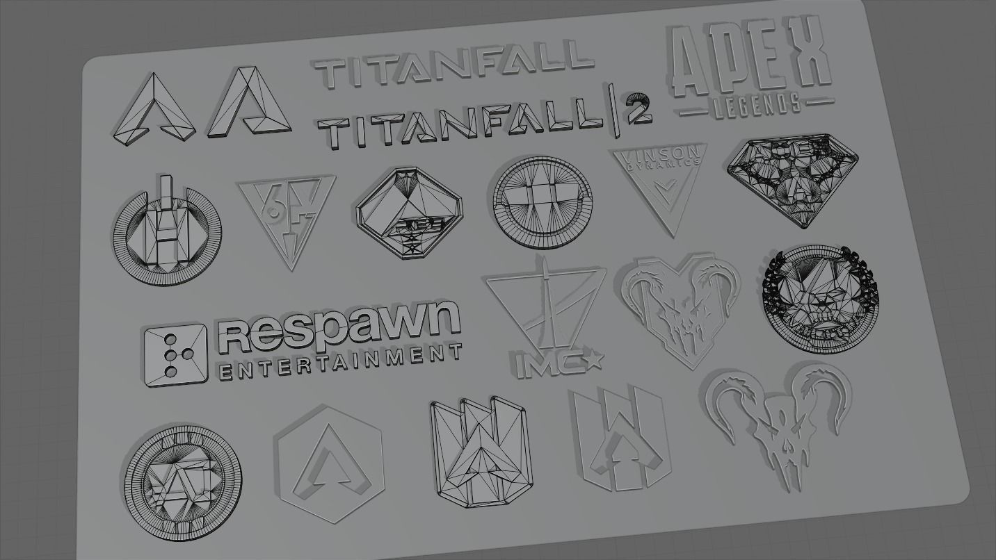 Apex legends Titanfall logo and symbols 3D model 3D printable | CGTrader