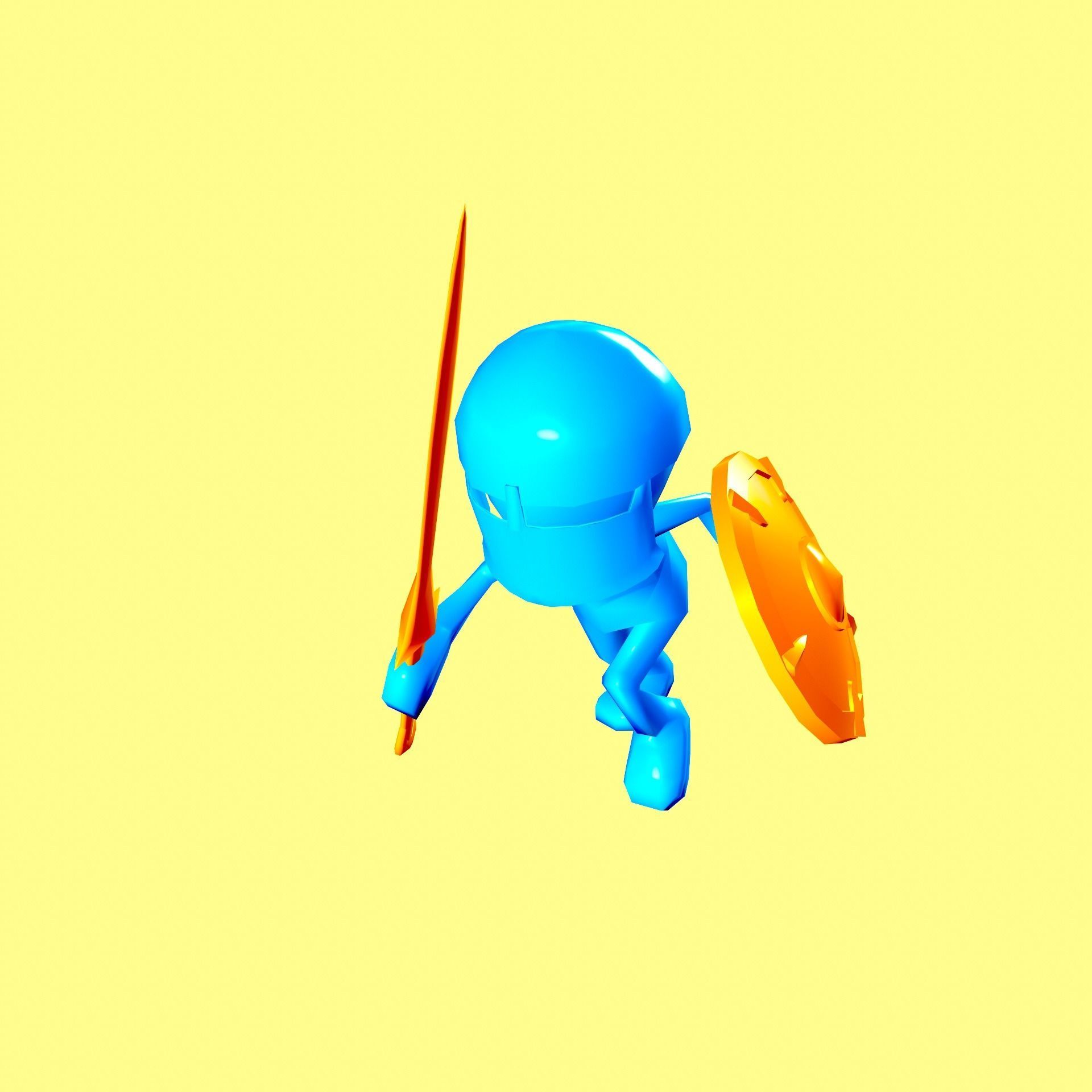 Stickman Warrior - Tiny - 6 Animations free VR / AR / low-poly 3D model ...