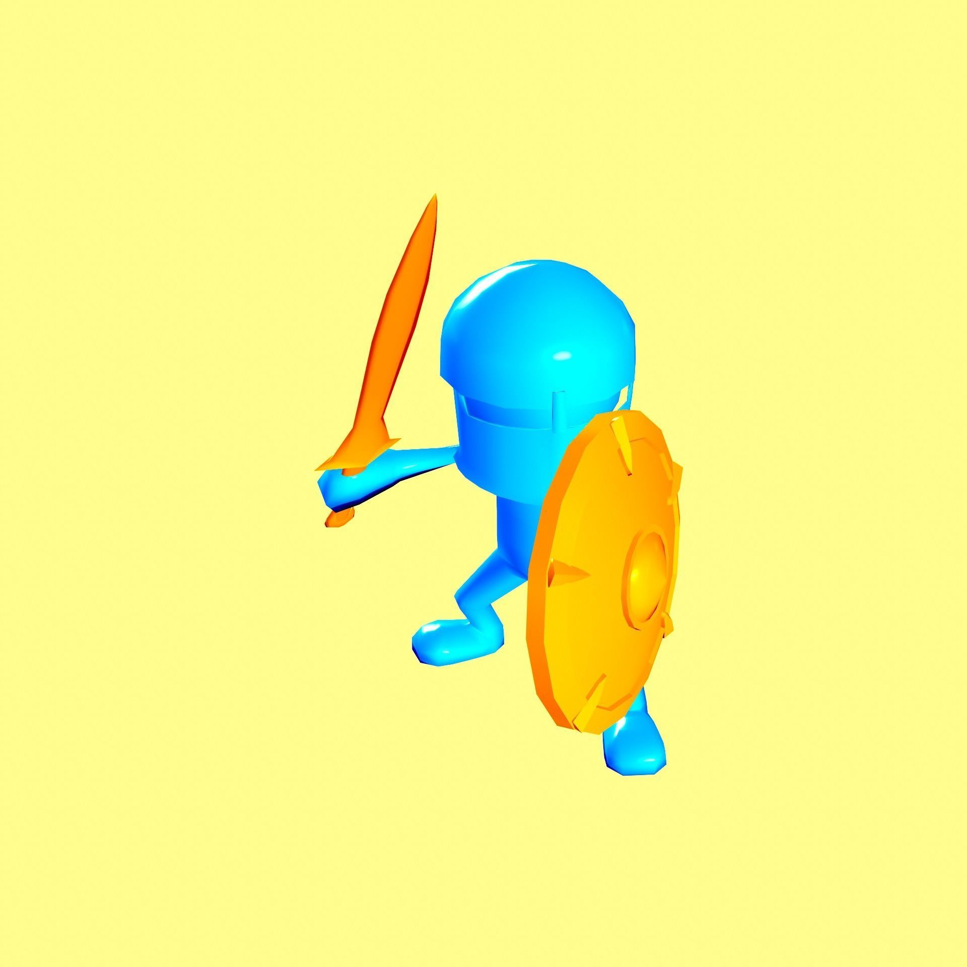 Stickman Warrior - Tiny - 6 Animations free VR / AR / low-poly 3D model ...