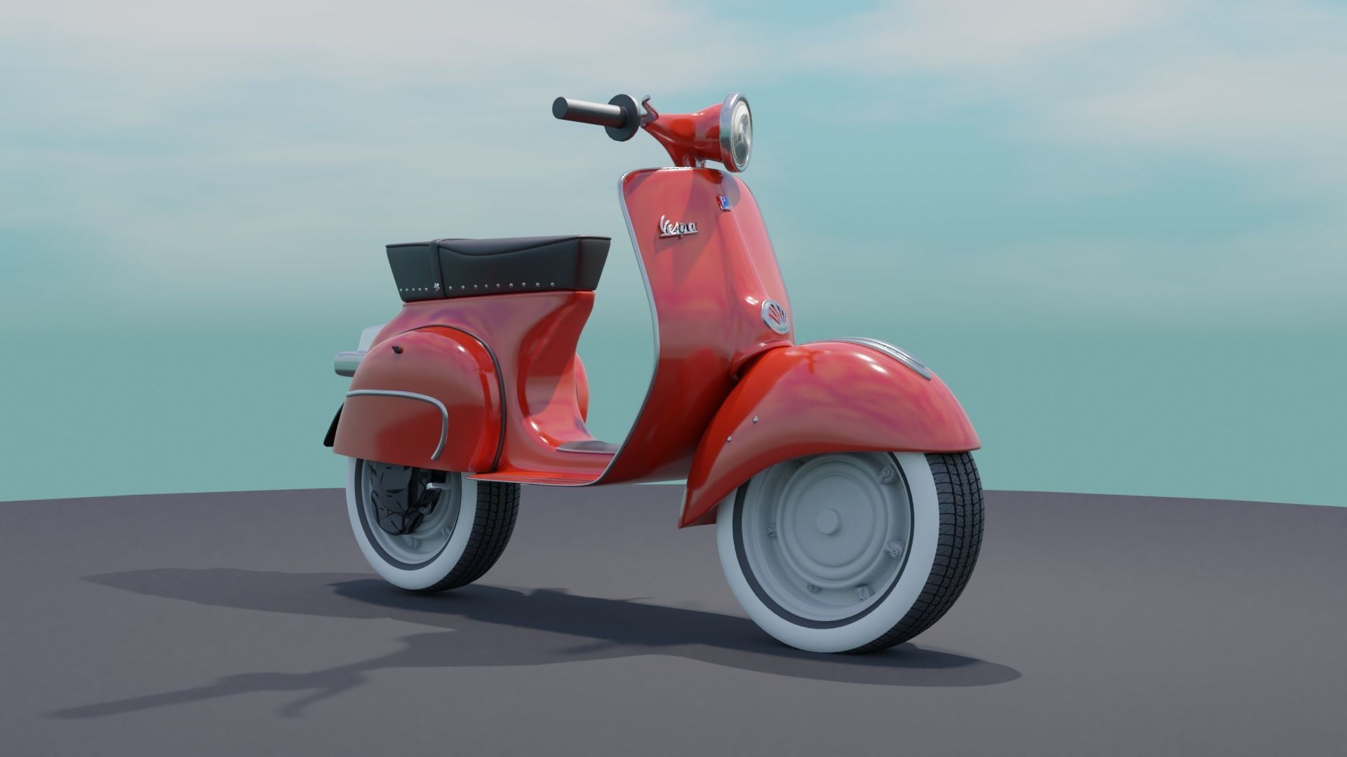 Red Vespa 150 Cartoon 3D model | CGTrader