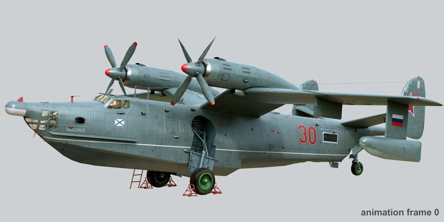 Beriev Be-12 3D model animated | CGTrader