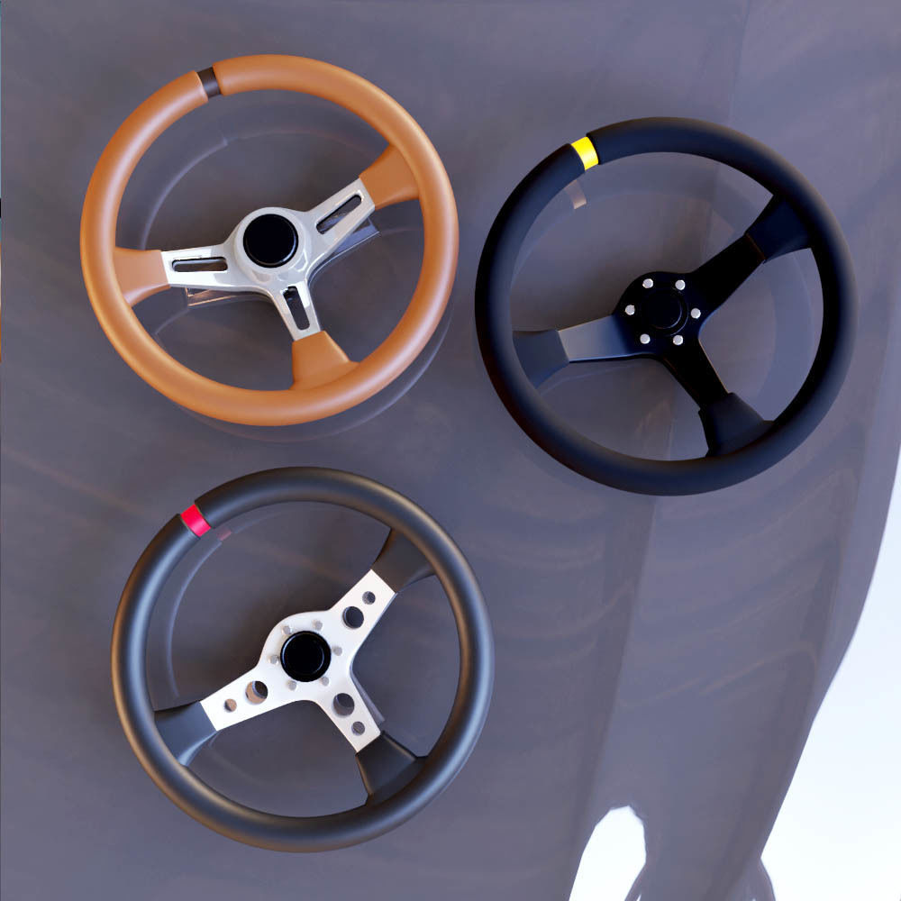 LOTSE STYLE STEERING WHEEL SET FOR DIECAST AND MINIATURES 3D model 3D ...