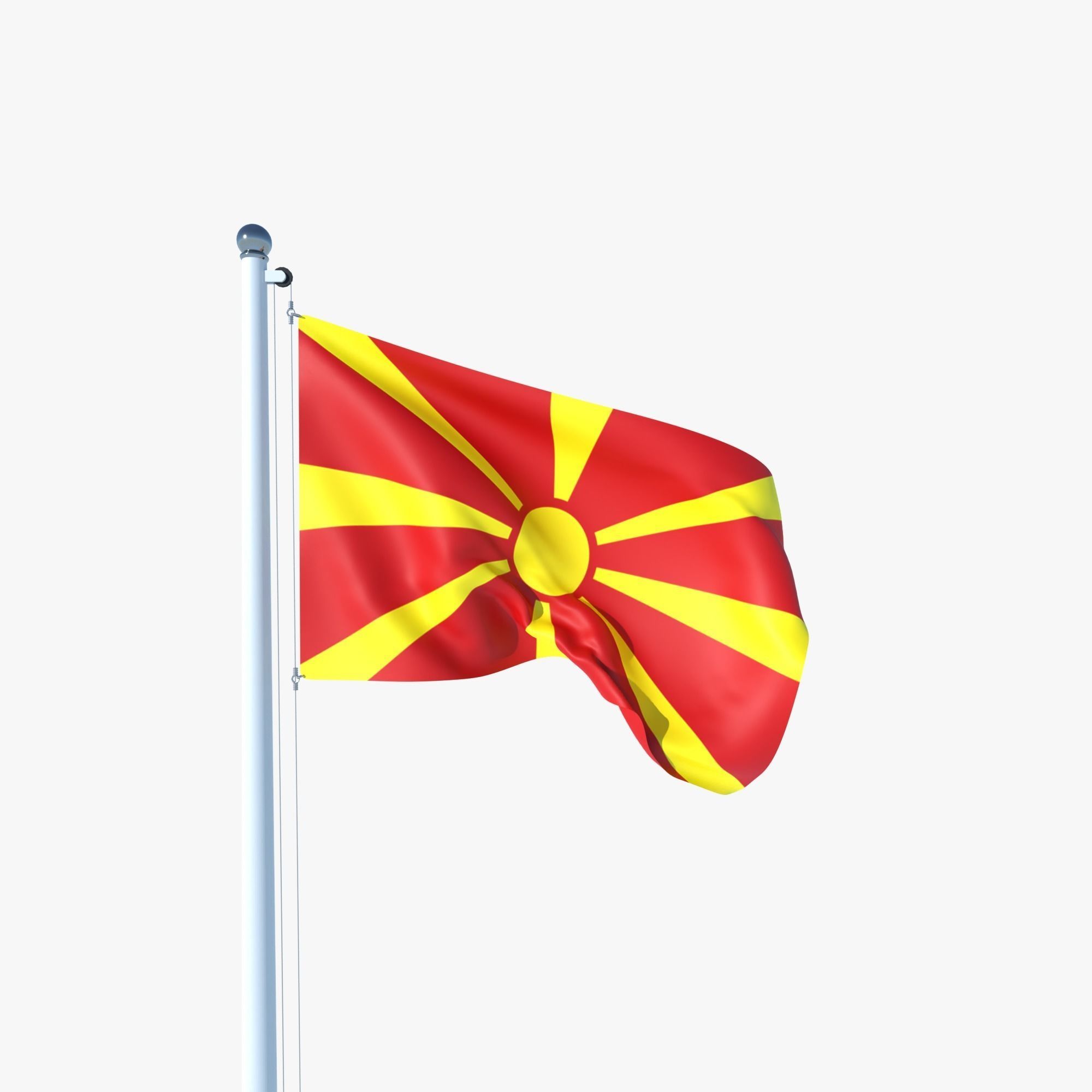 3D model Animated Flag of Macedonia VR / AR / low-poly | CGTrader
