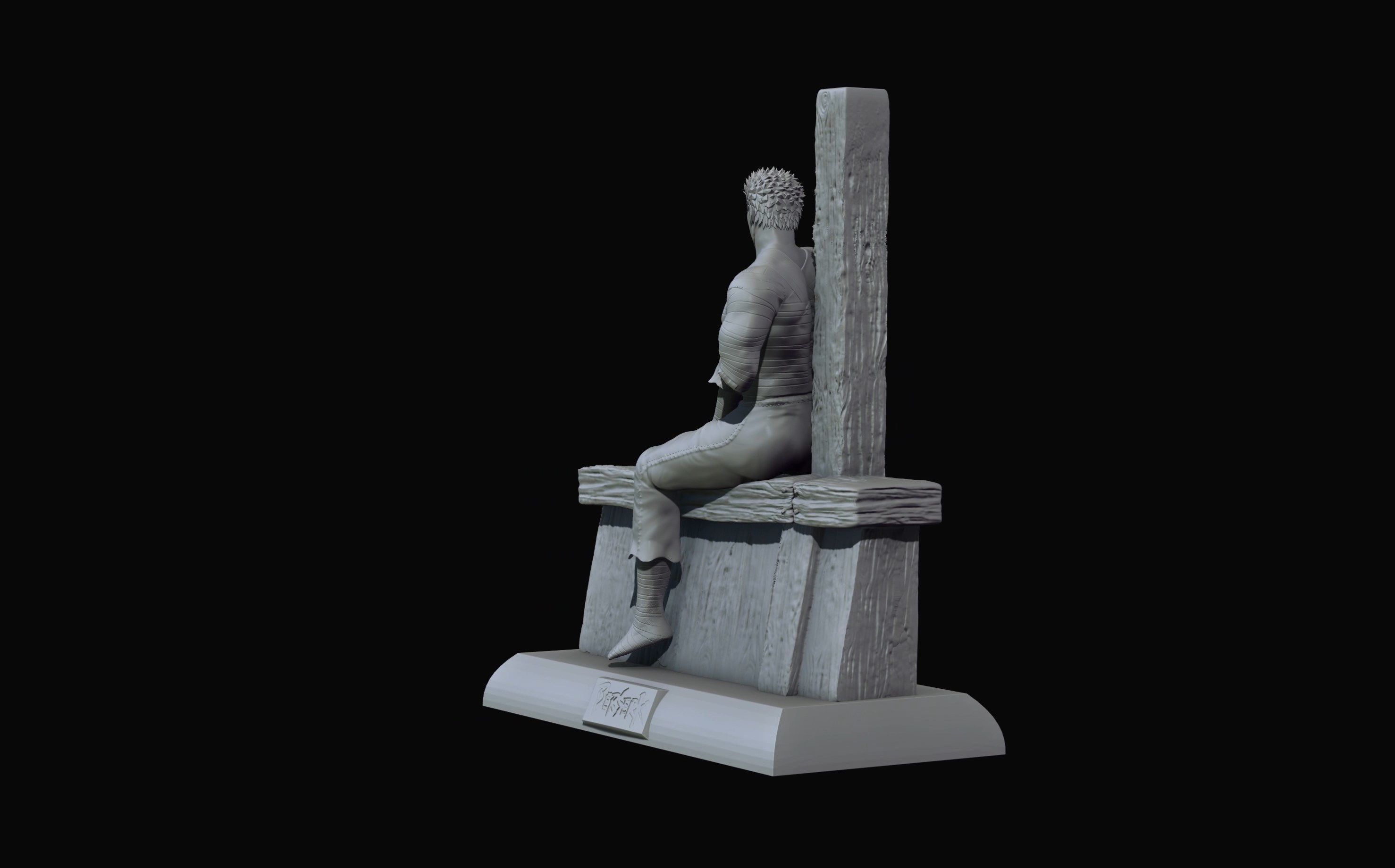 Berserk - Guts in silence - 3d Print Statue 3D model 3D printable ...