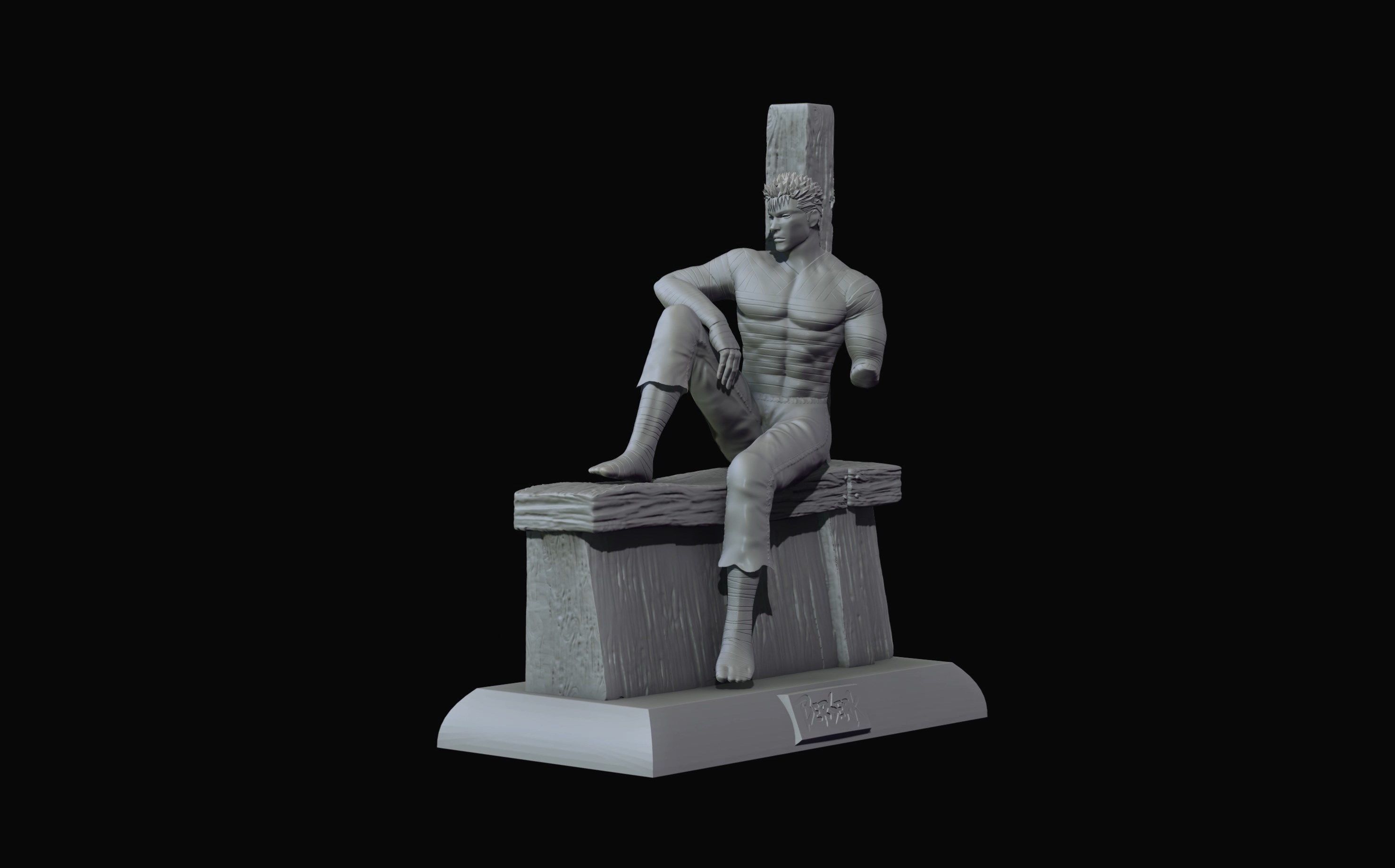 Berserk - Guts in silence - 3d Print Statue 3D model 3D printable ...