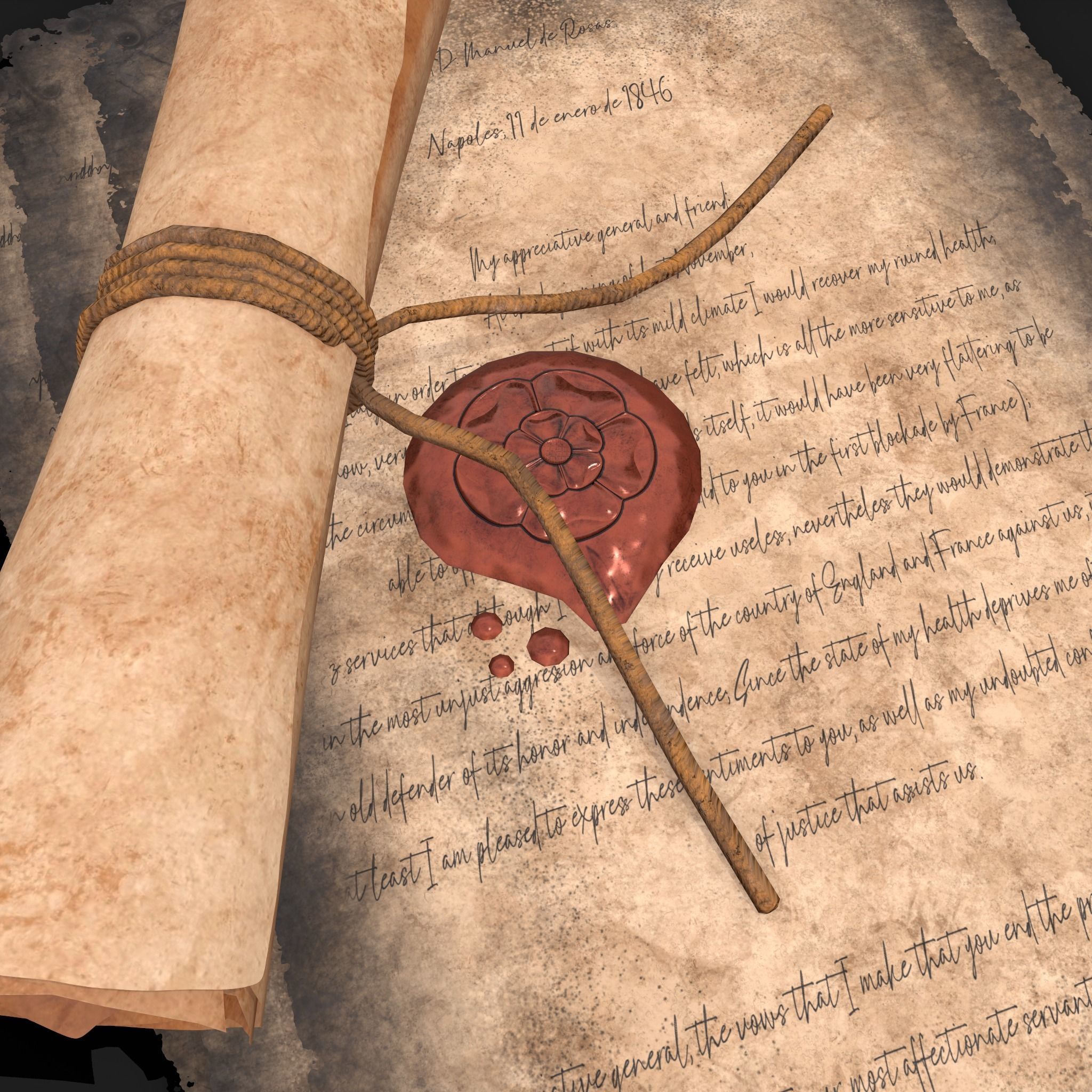 3D model Medieval Elegant Papers VR / AR / low-poly | CGTrader
