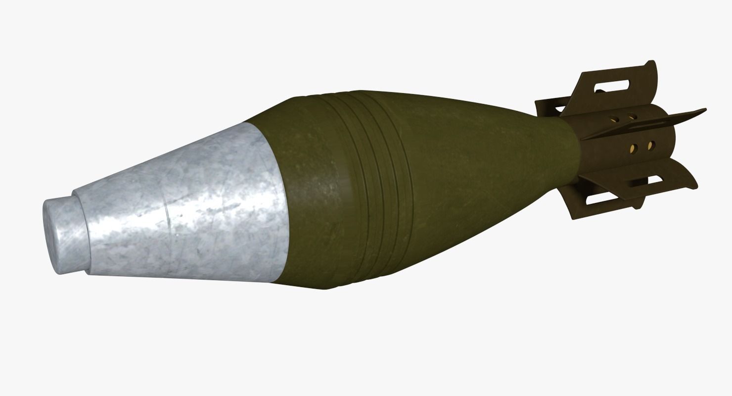 3D model M49A2 60mm High Explosive Mortar Round VR / AR / low-poly ...