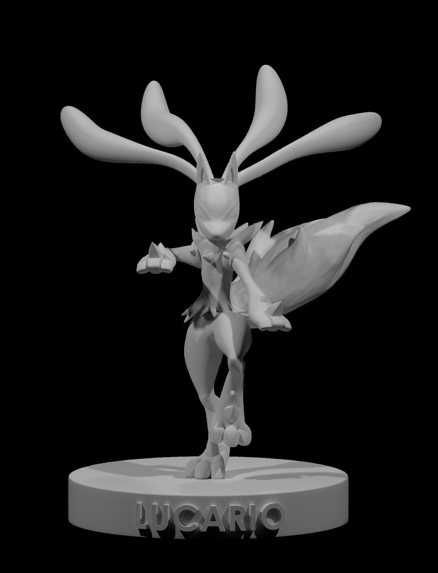 Mega lucario 3d printable model free 3D model 3D printable | CGTrader
