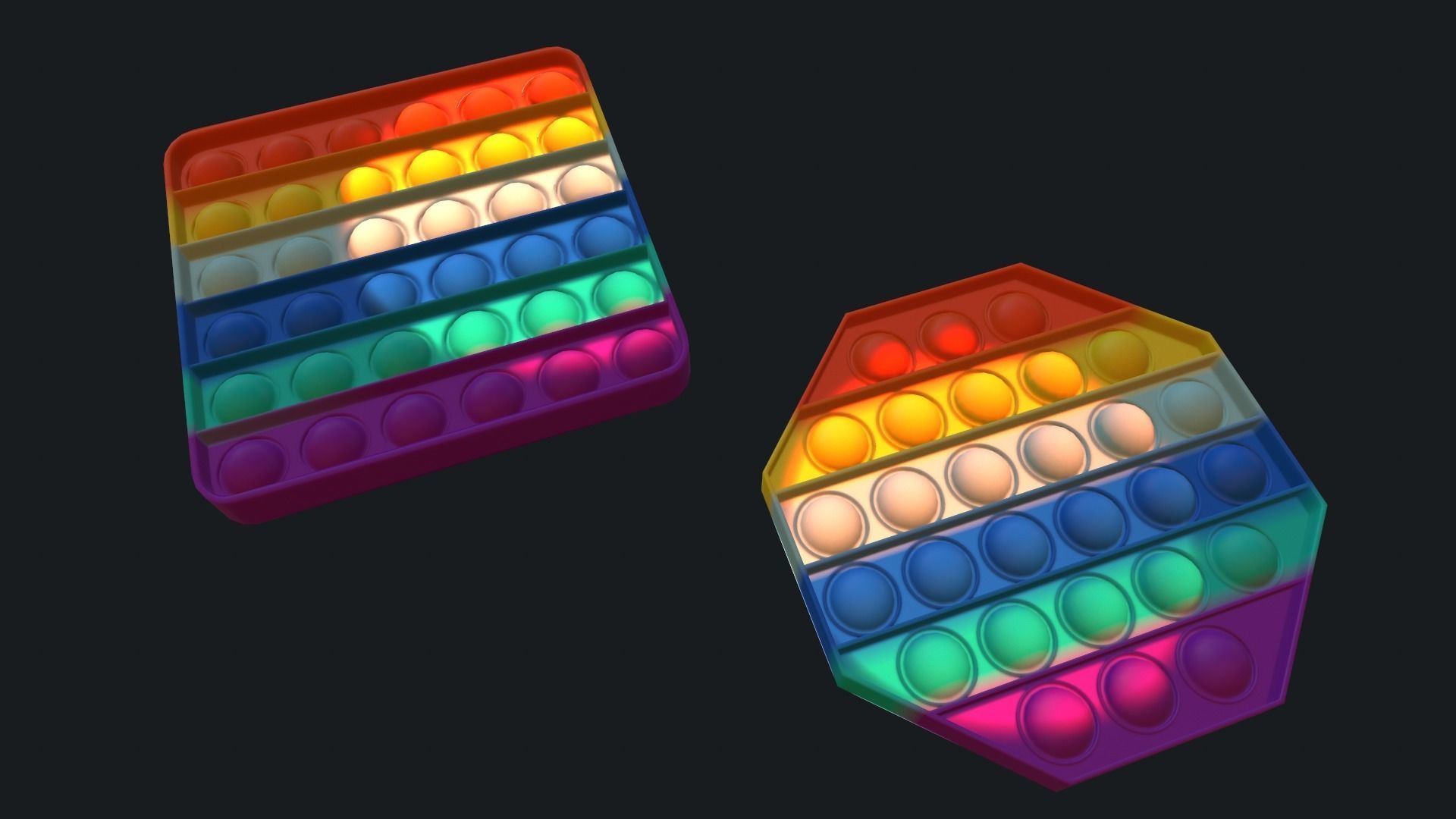 Pop it toys 3D model | CGTrader