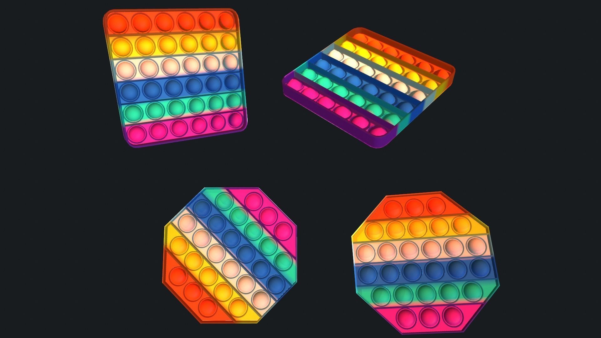 Pop it toys 3D model | CGTrader