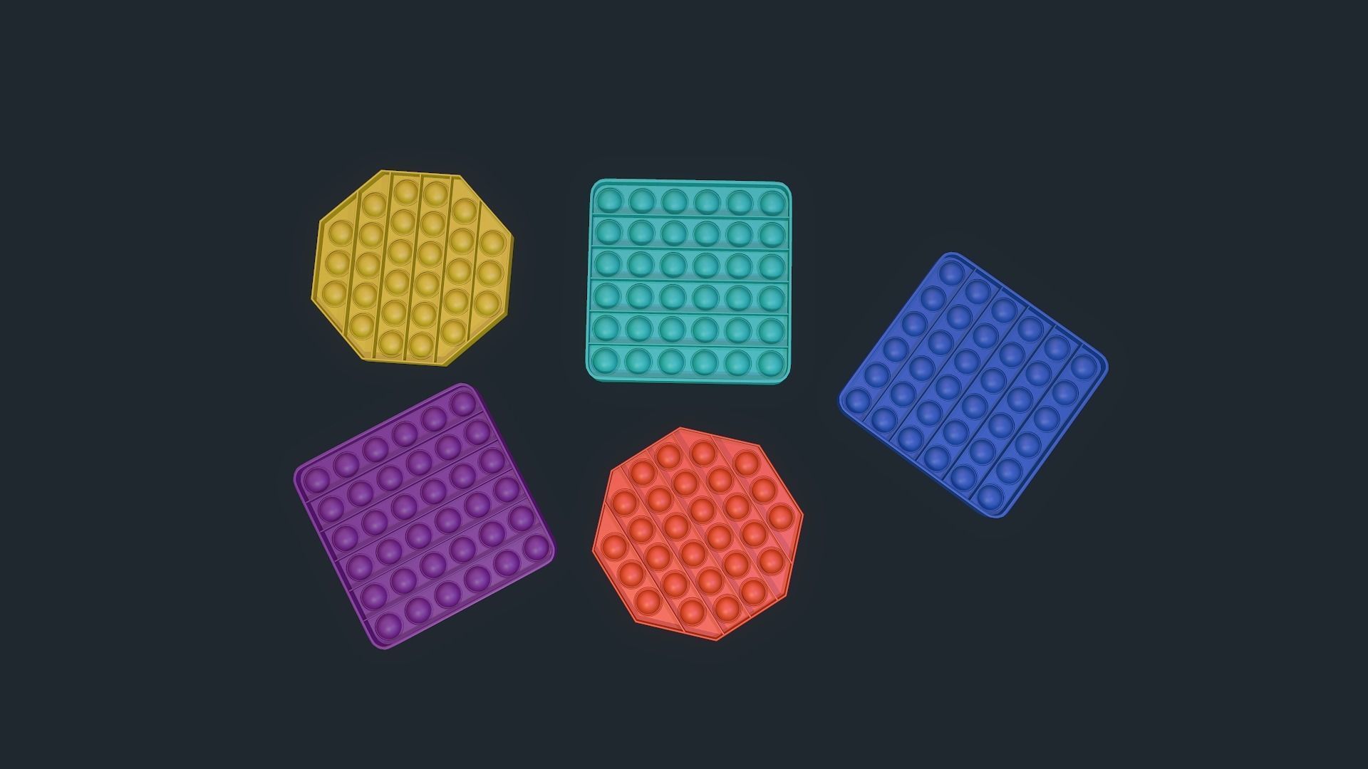 Pop it toys 3D model | CGTrader