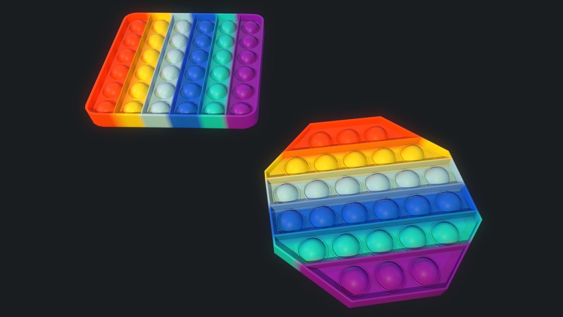 Pop it toys 3D model | CGTrader