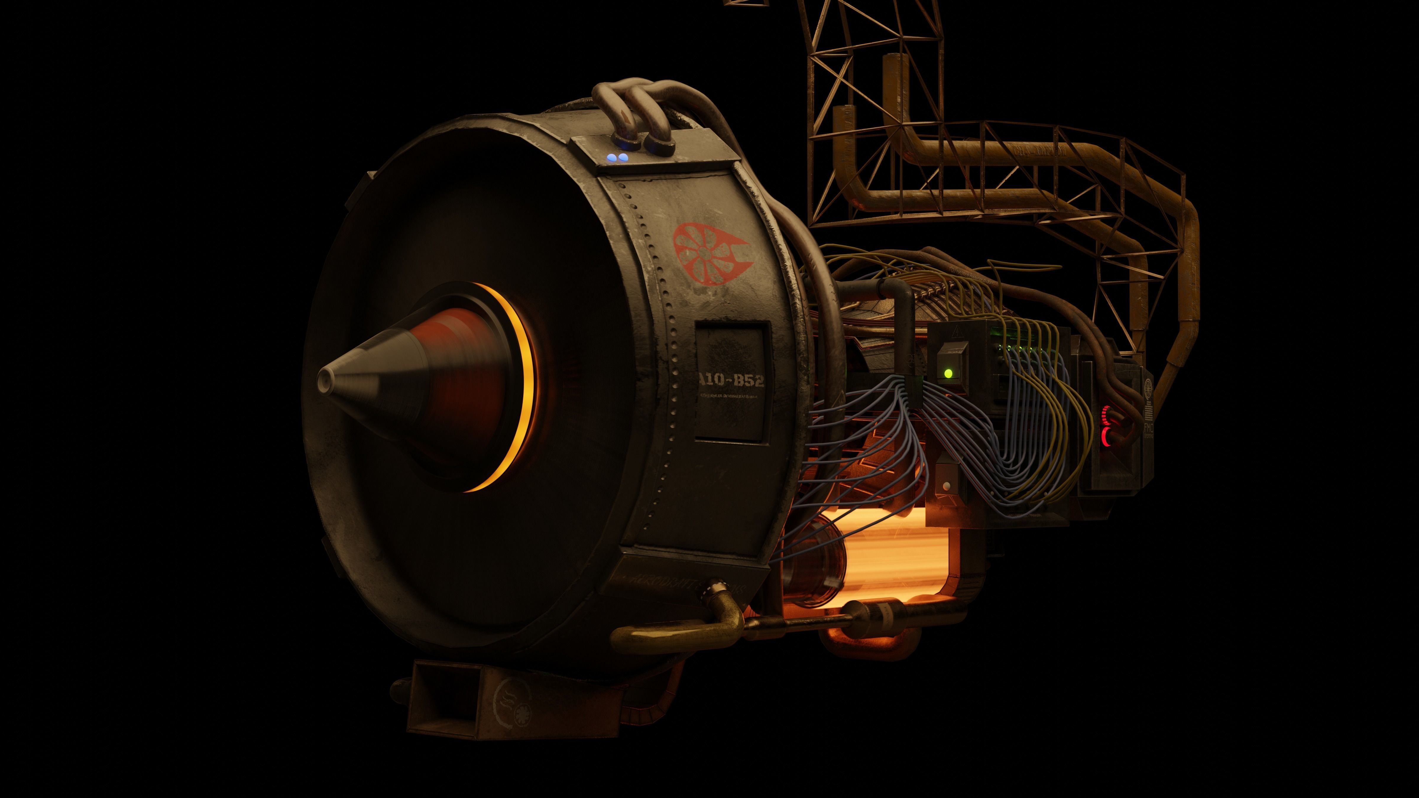 Steampunk Jet Engine 3D model | CGTrader
