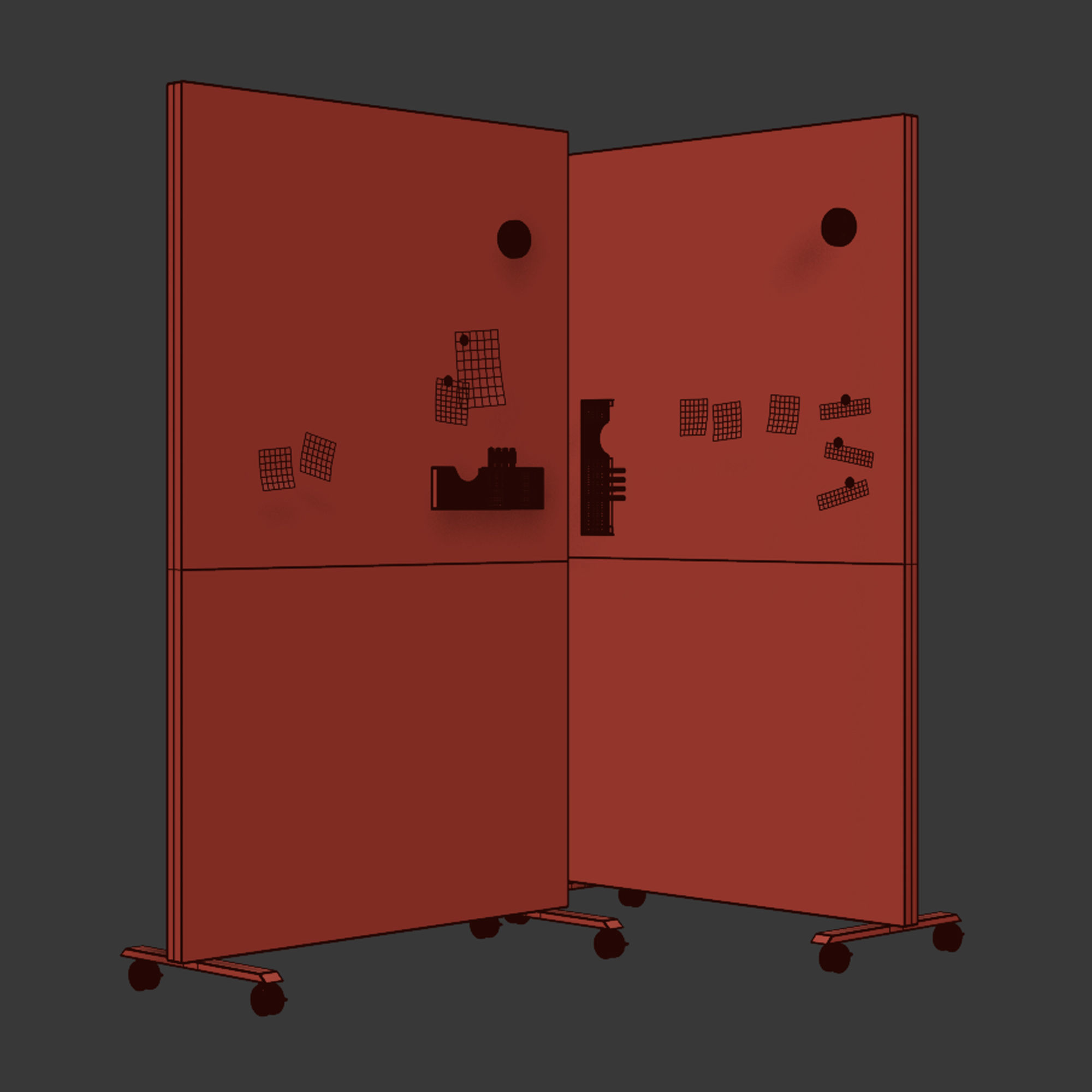 PolyVision - WhiteBoard Texture Mobile Acoustic Panel 3D model | CGTrader