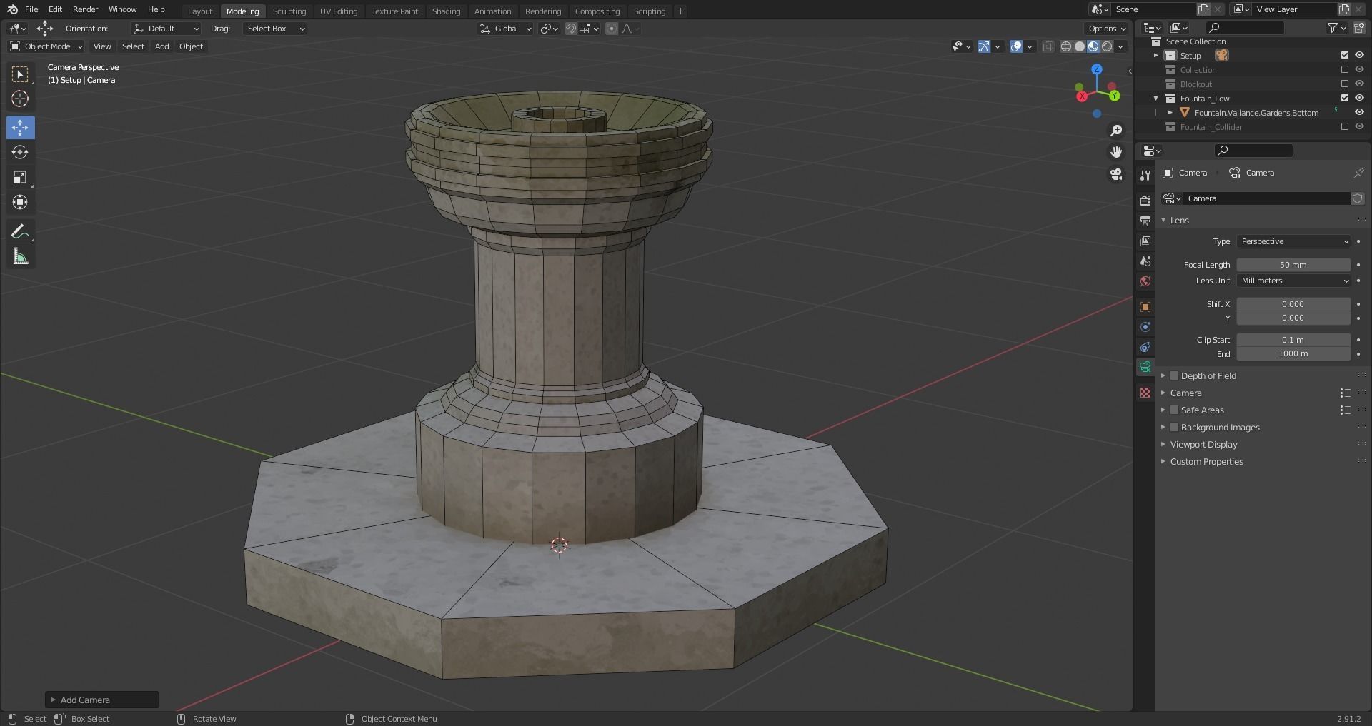 3 Low Poly Fountains With Textures and 6 Smart Materials free VR / AR ...