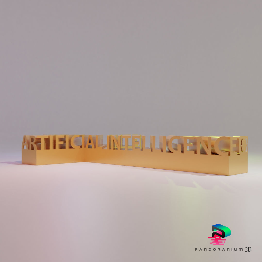 3D WORD SHAPE - FUNNY CROSS ARTIFICIAL INTELLIGENCE 3D model 3D ...