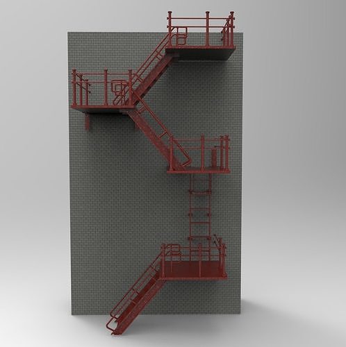 3D model FireEscape VR / AR / low-poly | CGTrader