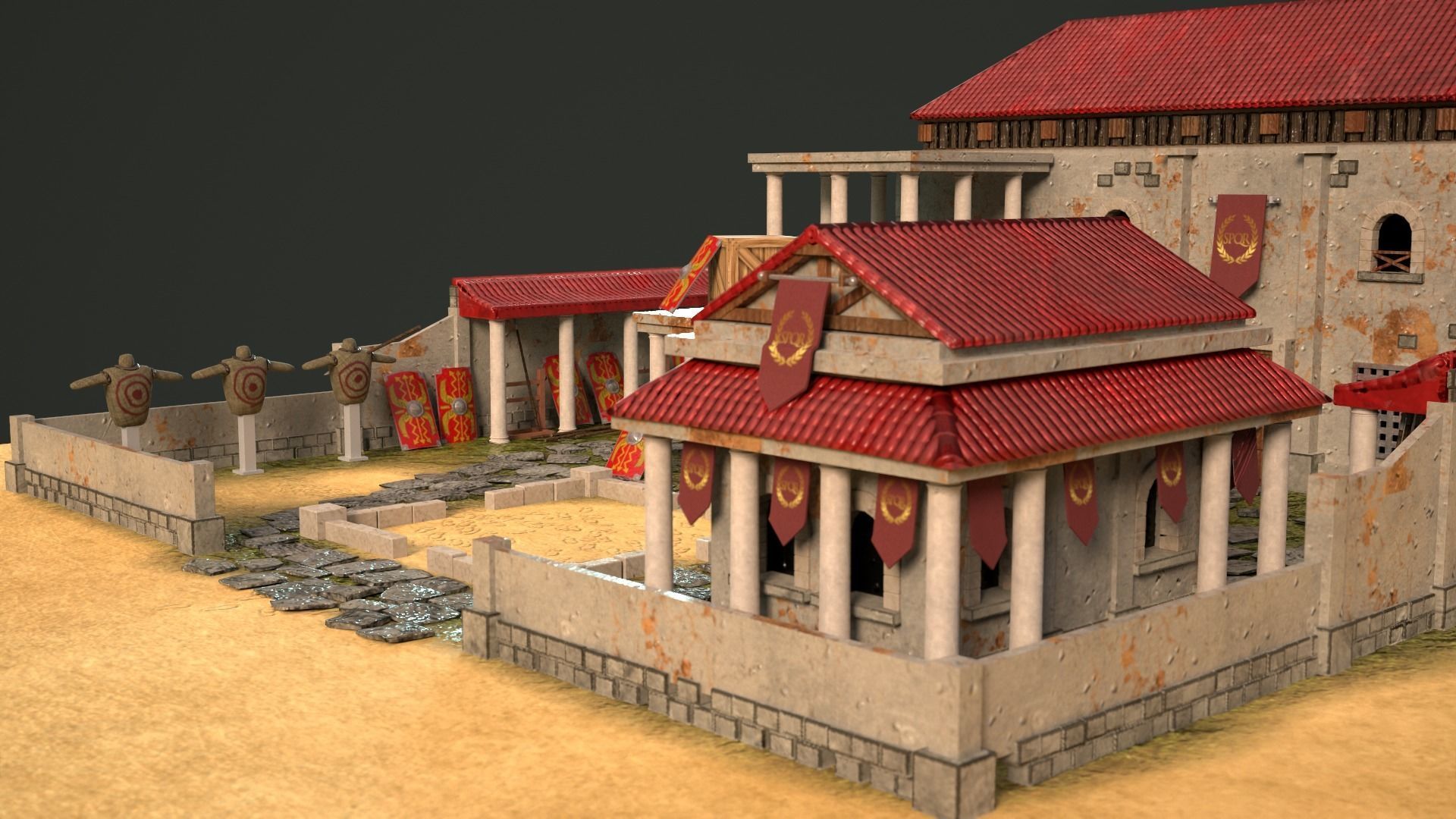 3D model Romans Training Camp VR / AR / low-poly | CGTrader