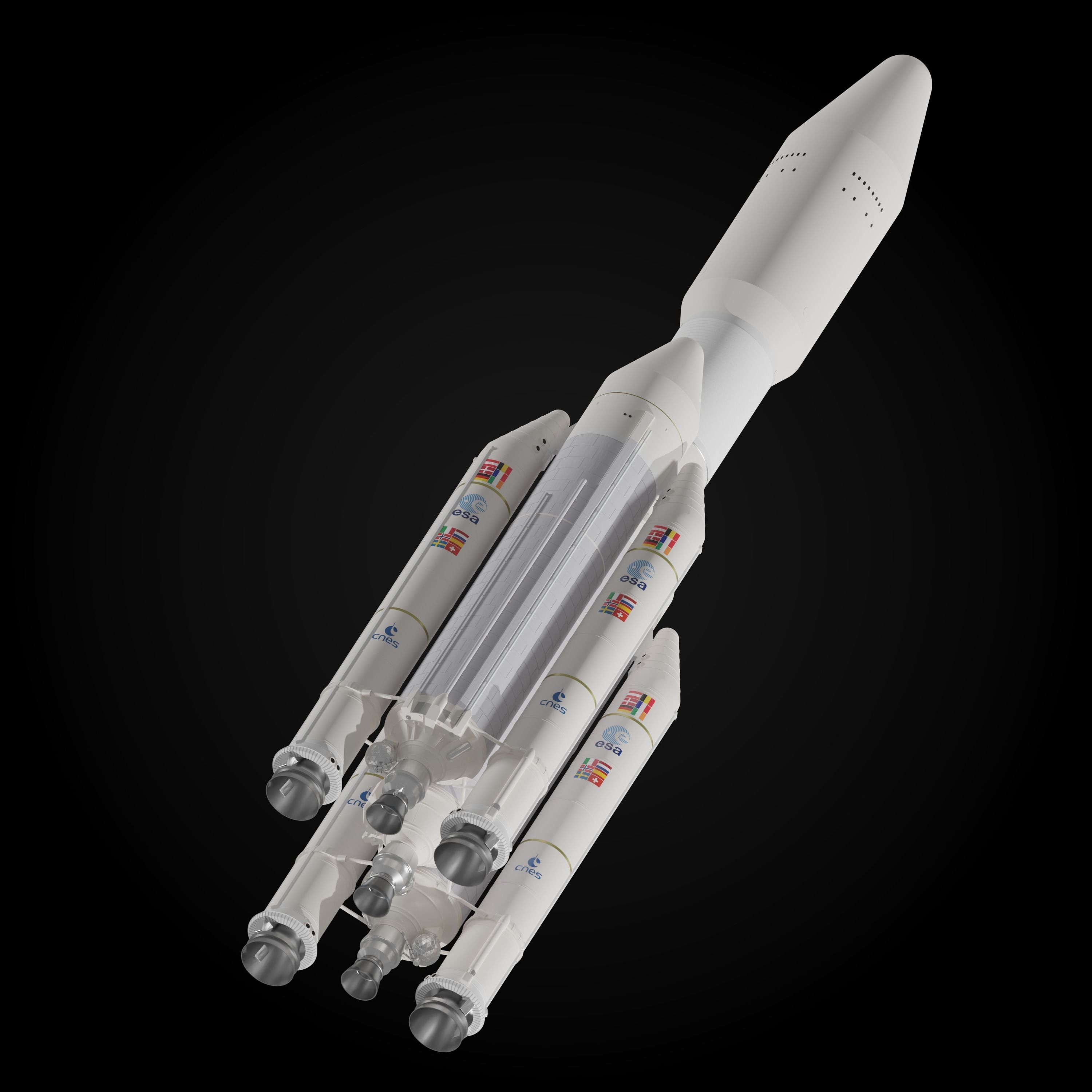 Ariane 543C rocket 3D model | CGTrader