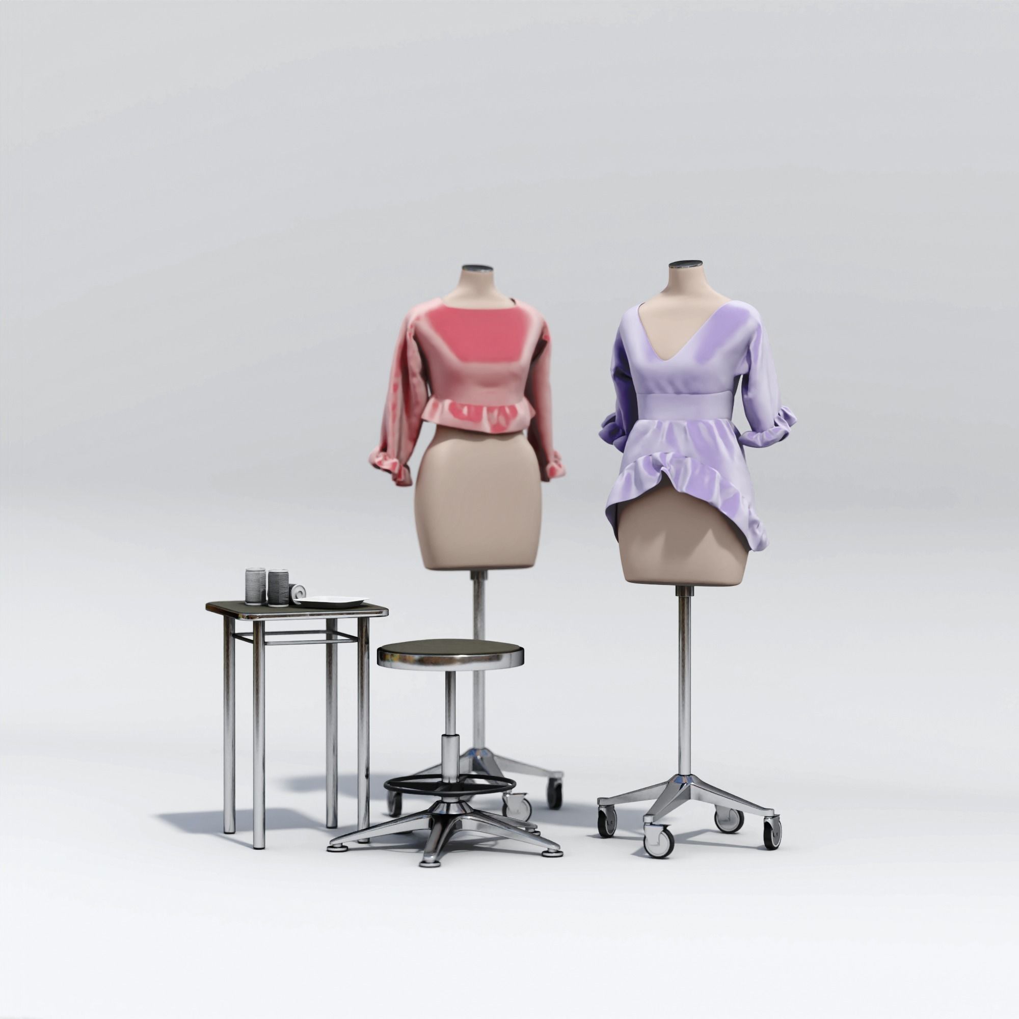 Sewing Female Dummy Mannequin Scene 3D model | CGTrader