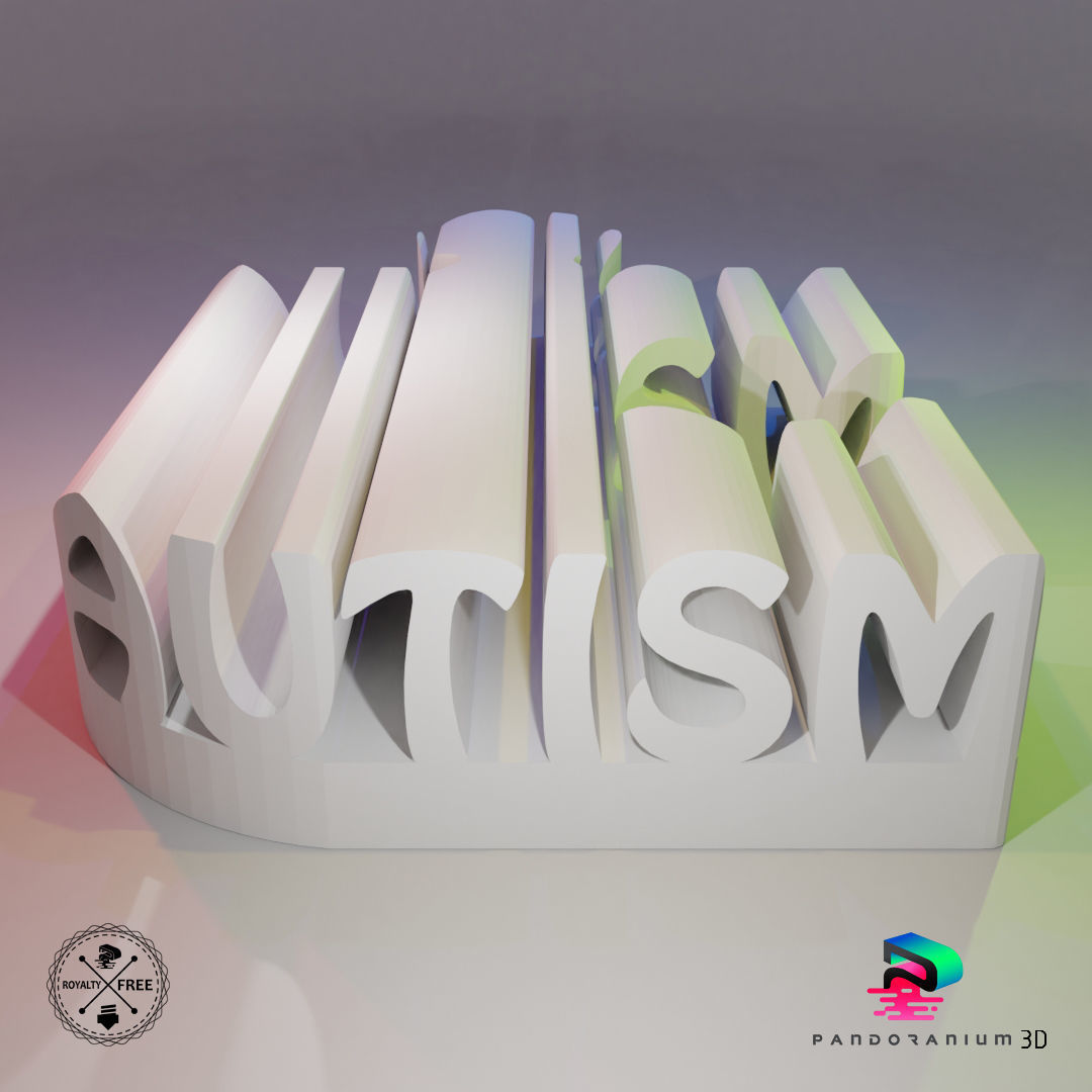 3D Word Shape - Autism Puzzle 3D model 3D printable | CGTrader