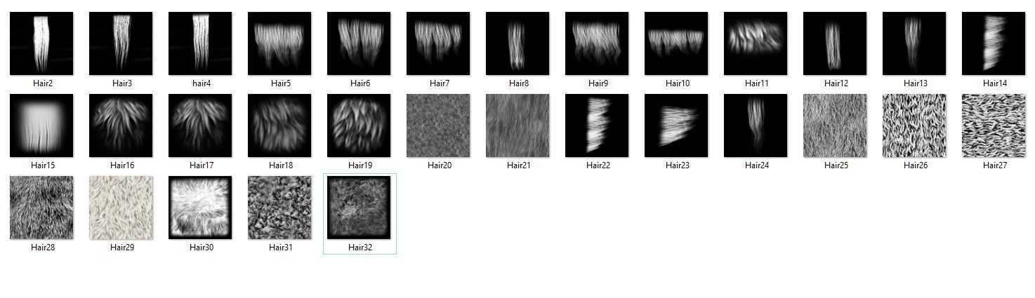 Hair Fur Alphas for Substance Painter 3D model | CGTrader