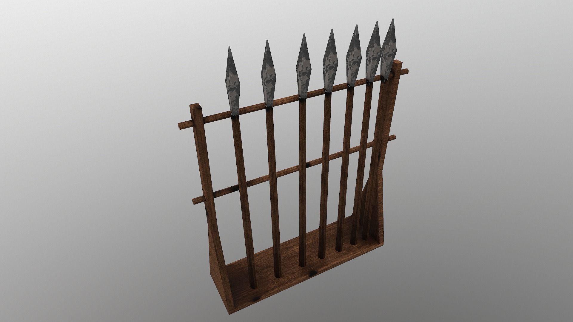 Low Poly Spears wooden rack with six arrows free VR / AR / low-poly 3D ...
