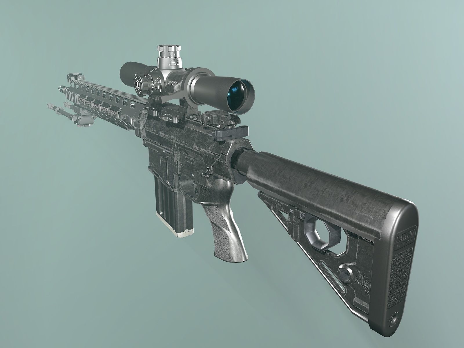 3D model LaRue Tactical PREDAT OBR 7-62mm Rifle PBR VR-AR VR / AR / low ...