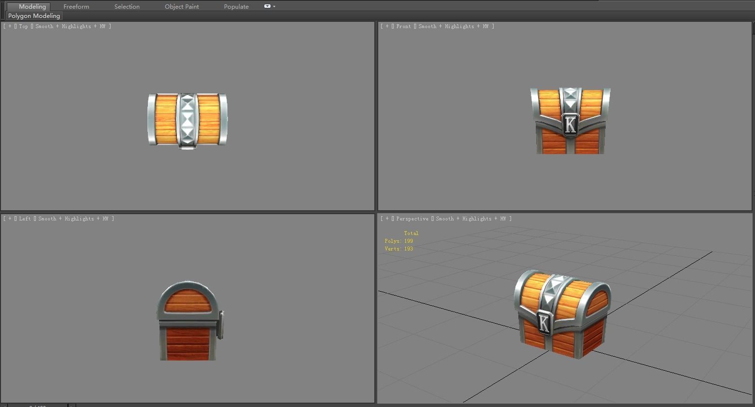 3D model Cartoon Metal Treasure Chest - Wooden Chest VR / AR / low-poly ...