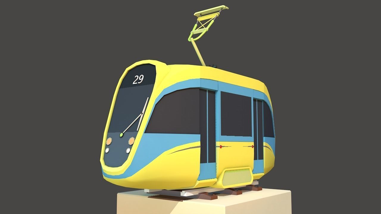3D model Modern Tram VR / AR / low-poly | CGTrader