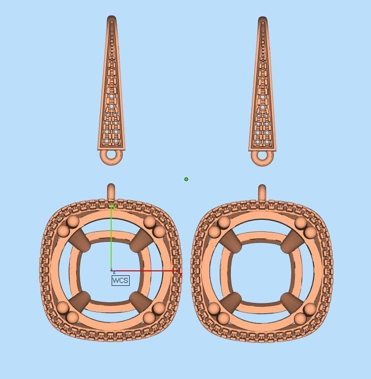 Diamond earrings for woman 3D model 3D printable | CGTrader