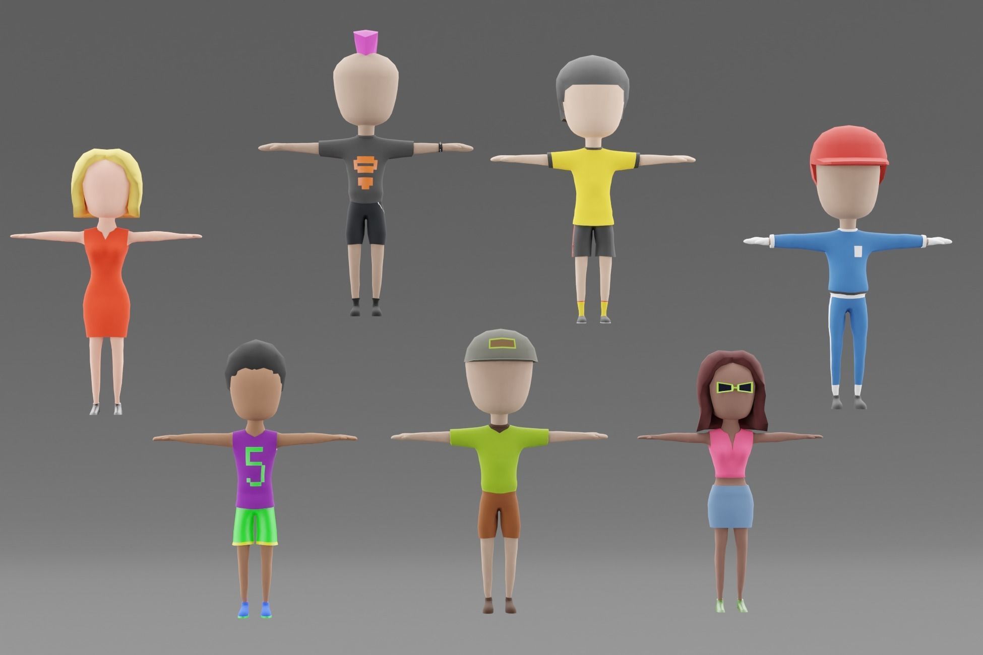 3D model Hyper Casual Characters - Vol2 | CGTrader