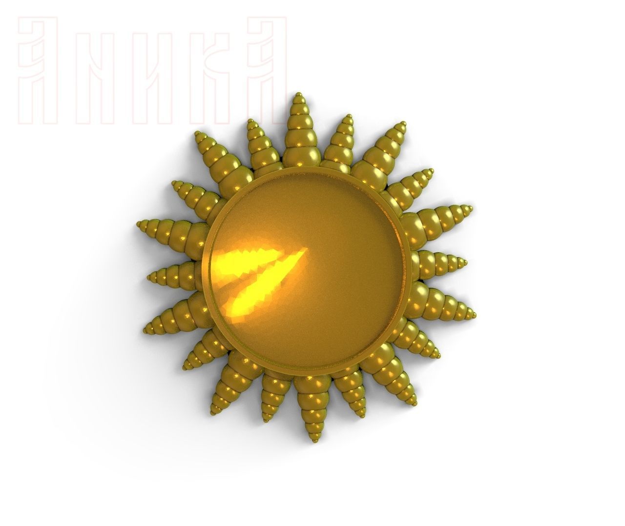 Badge Sun rays 3D model 3D printable | CGTrader