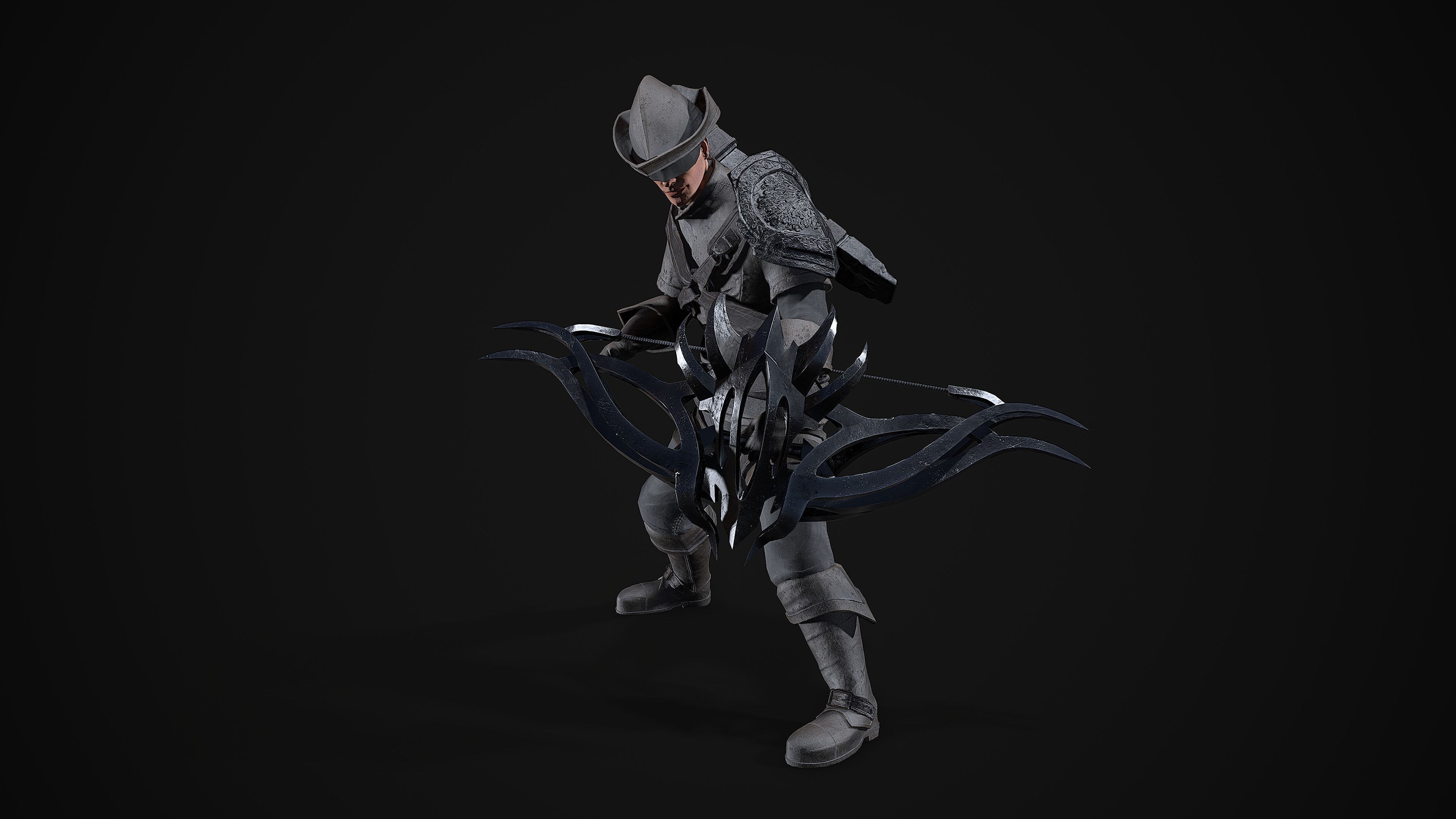 3D model Dark fantasy archer - Game Ready VR / AR / low-poly rigged ...