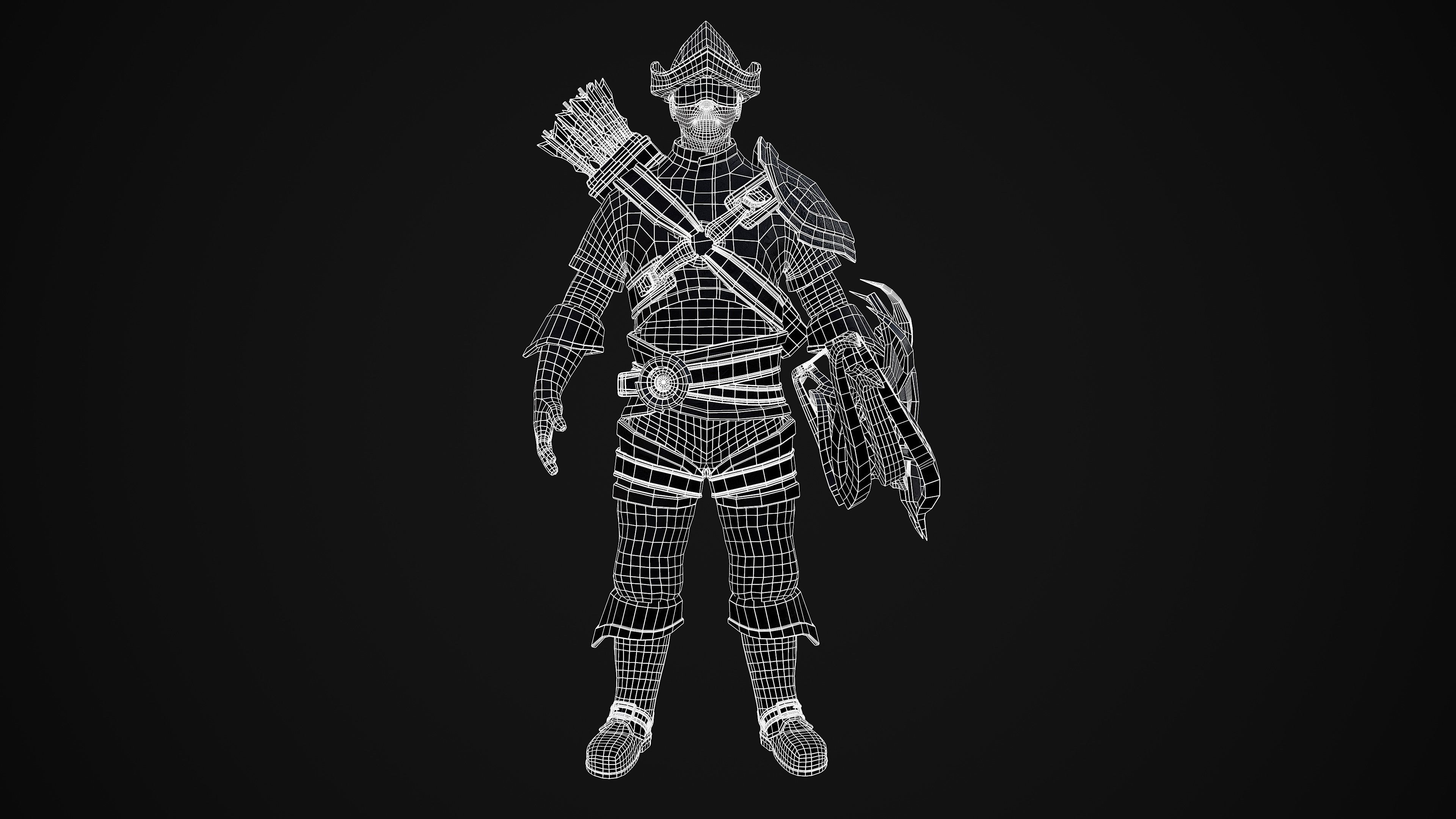 3D model Dark fantasy archer - Game Ready VR / AR / low-poly rigged ...